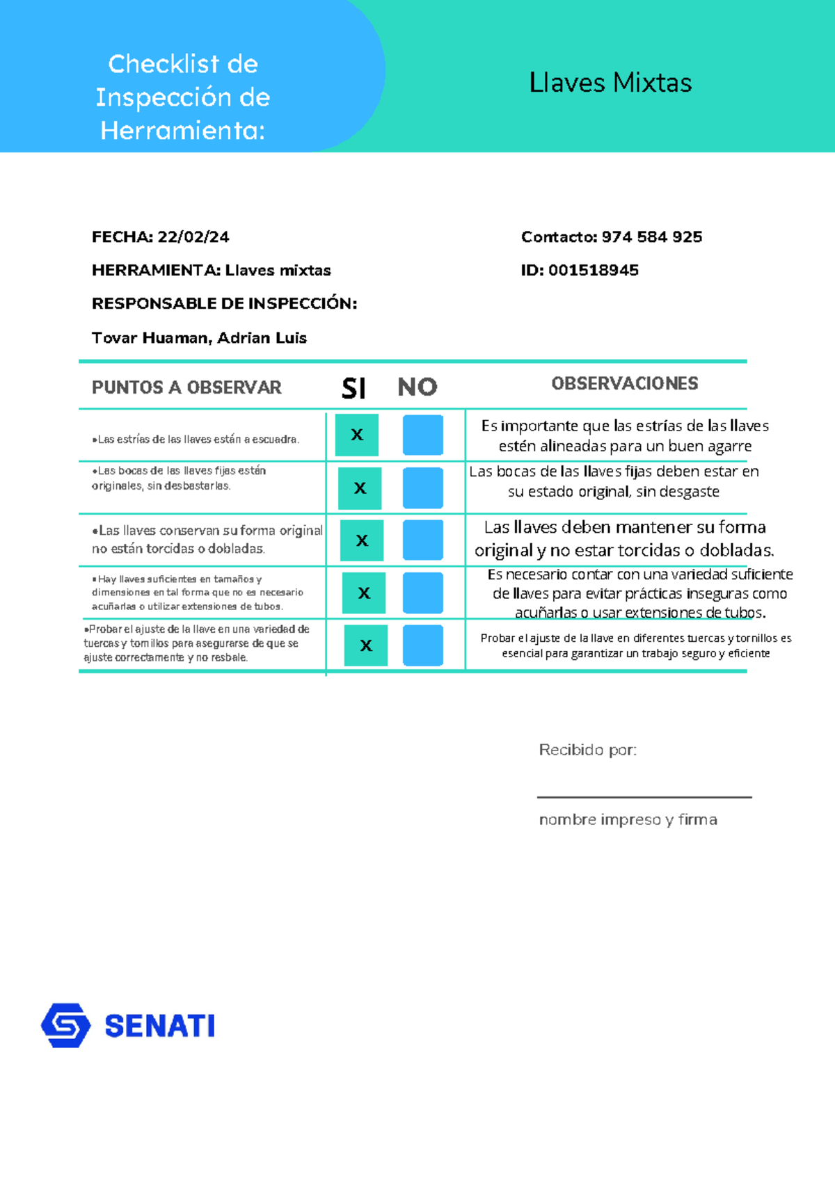 Checklist de Inspección de Herramienta 20240222 224407 0000 - Recibido ...
