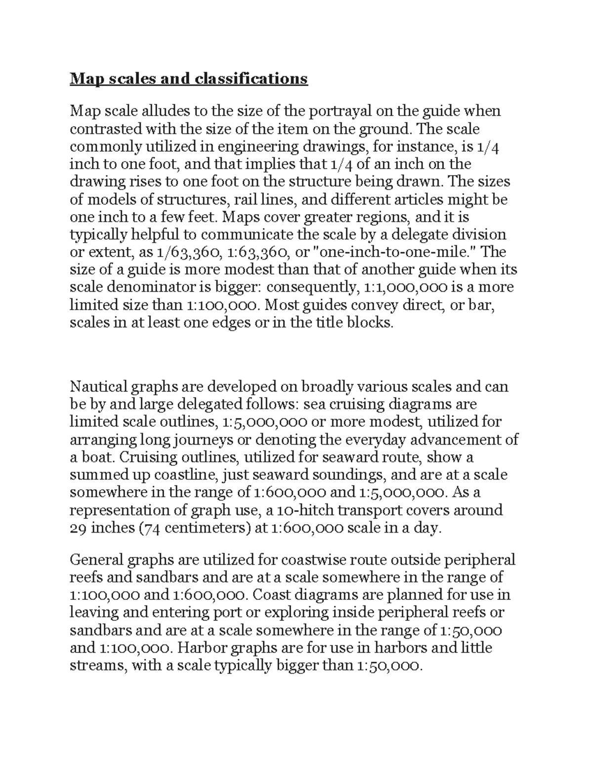 Map scales and classifications - Map scales and classifications Map ...