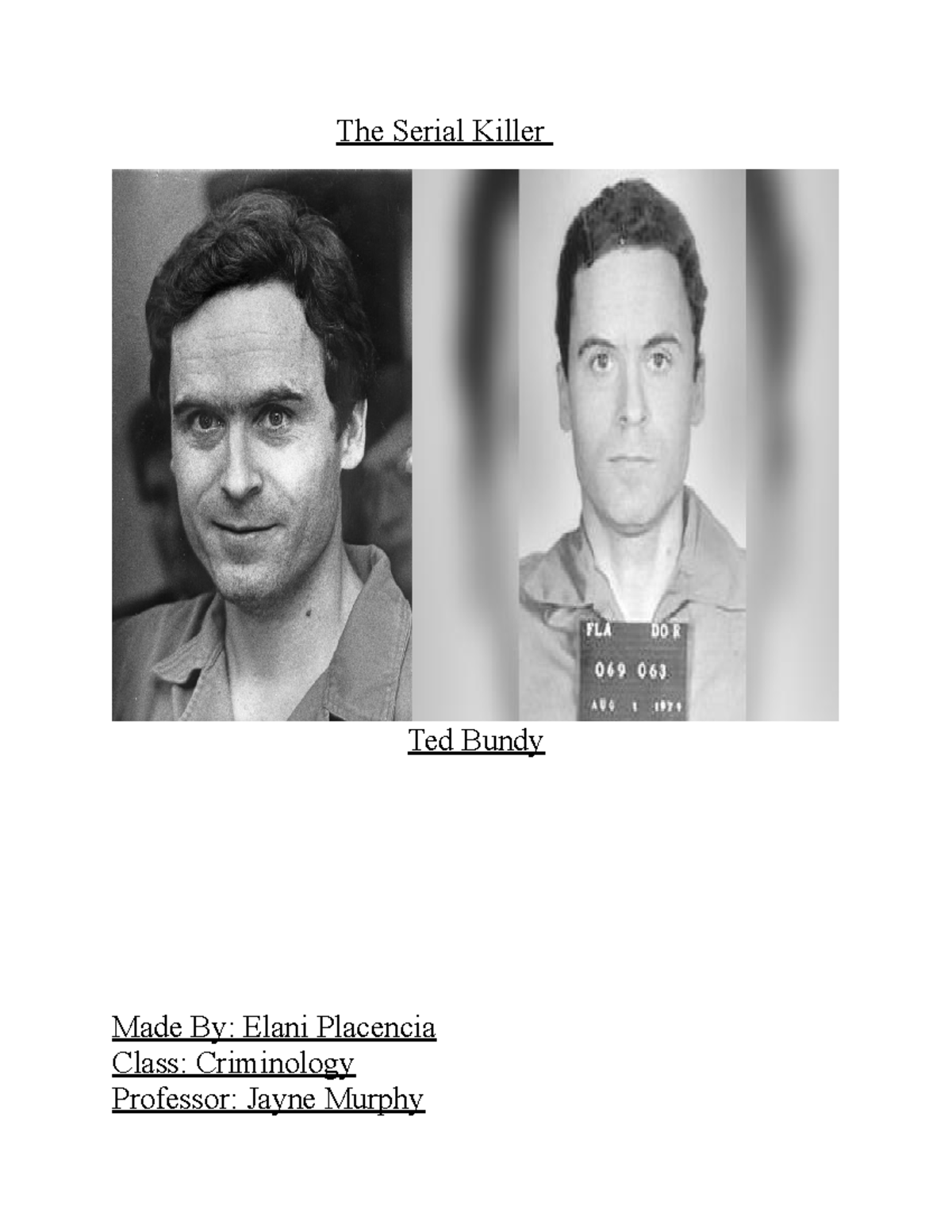 The Serial Killer - ted bundy - The Serial Killer Ted Bundy Made By ...