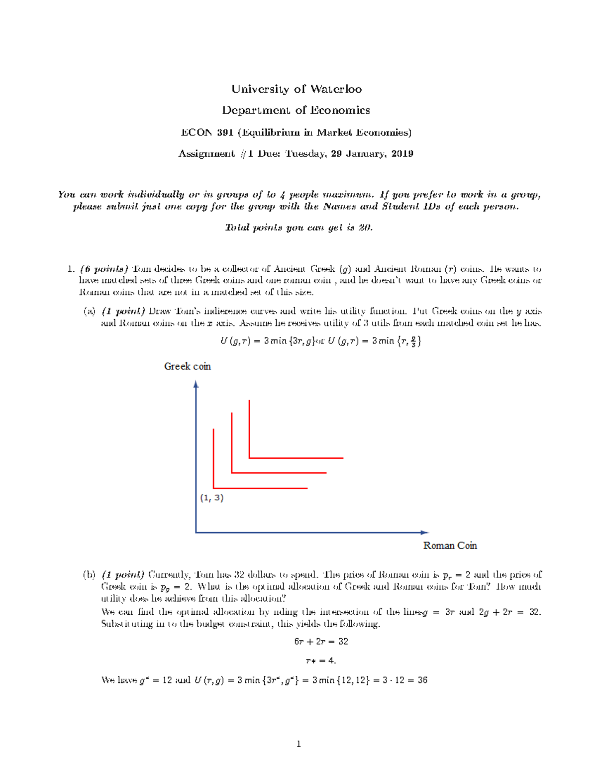 Ass1 Questions Solutions - University of Waterloo Department of ...