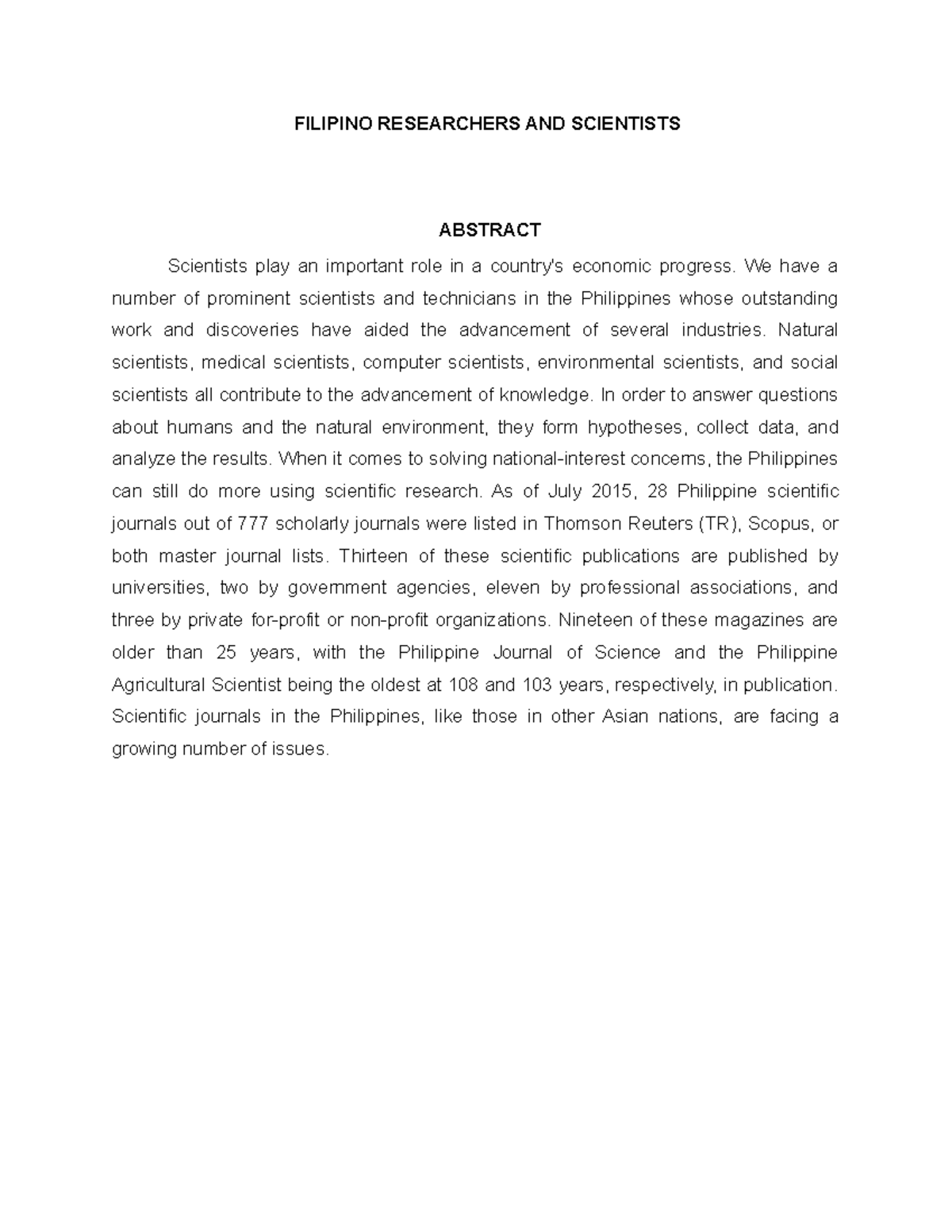 Cajucom Activity 2 - Read - FILIPINO RESEARCHERS AND SCIENTISTS ...