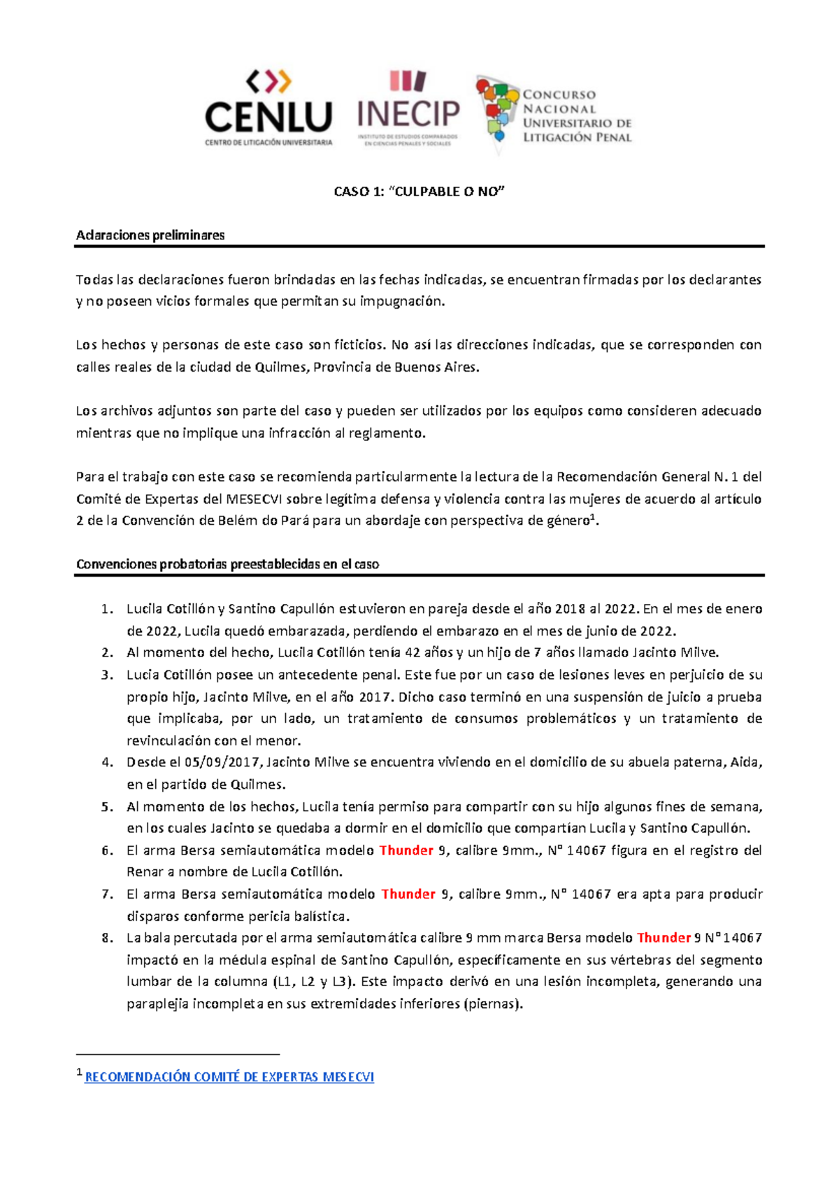CASO 2 Culpable O NO - Jdld - CASO 1: “CULPABLE O NO” Aclaraciones ...
