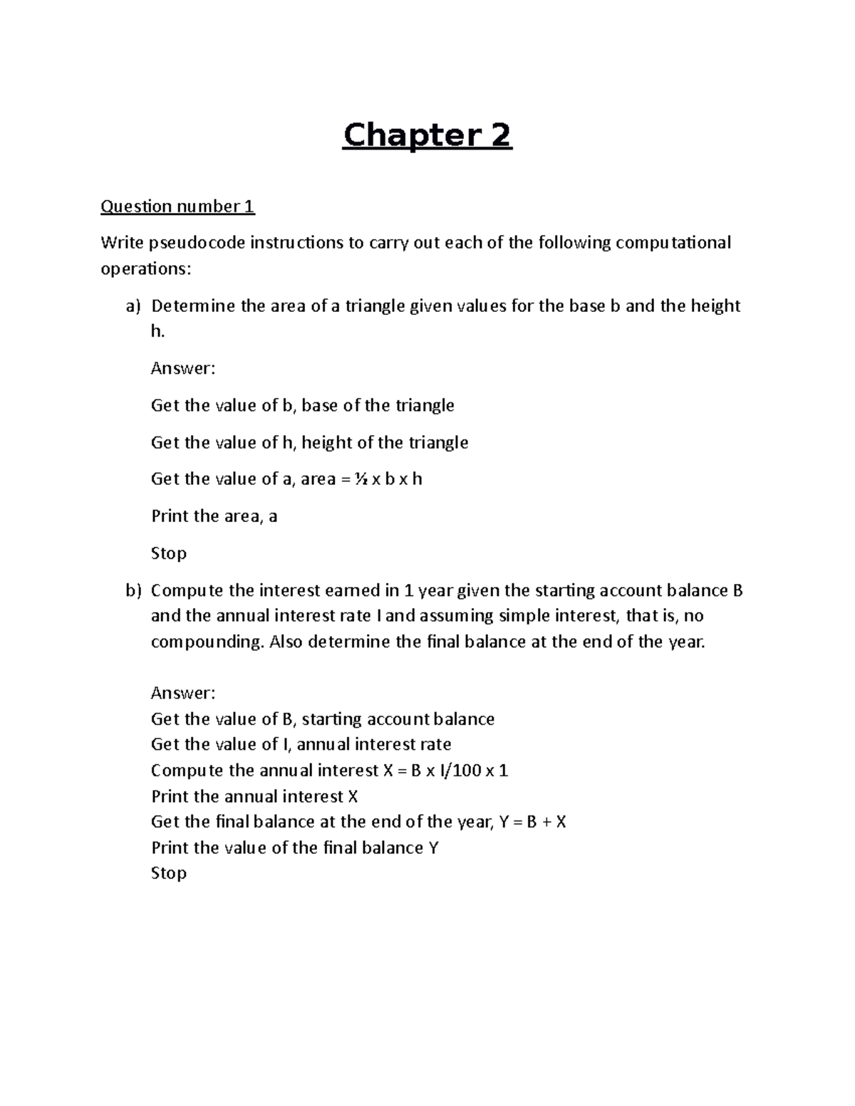 Assignment 1 for COMP 200 in Athabasca University - Chapter 2 Question ...