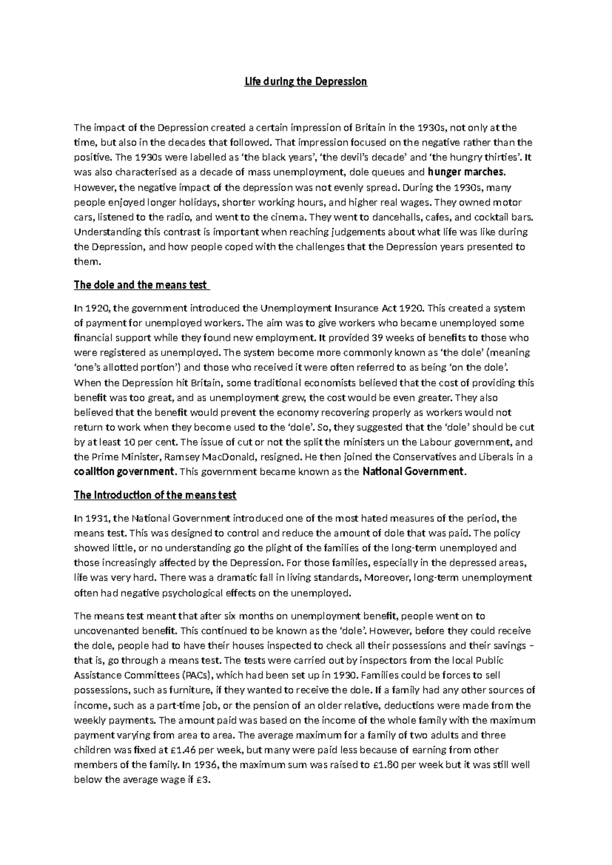 Life during the Depression - That impression focused on the negative ...