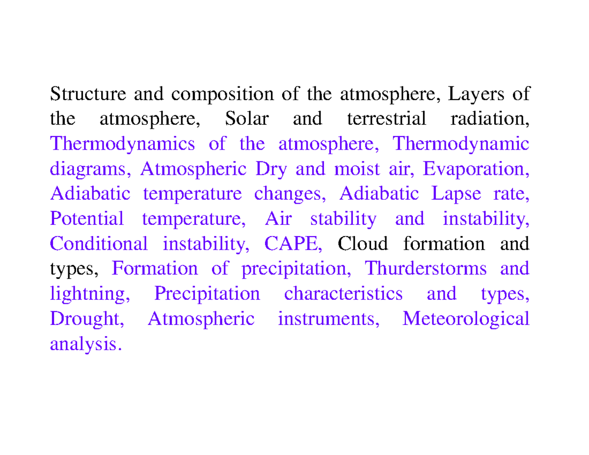 Lecture 2 - MSc Atmospheric Physics-6201 - Structure and composition of ...