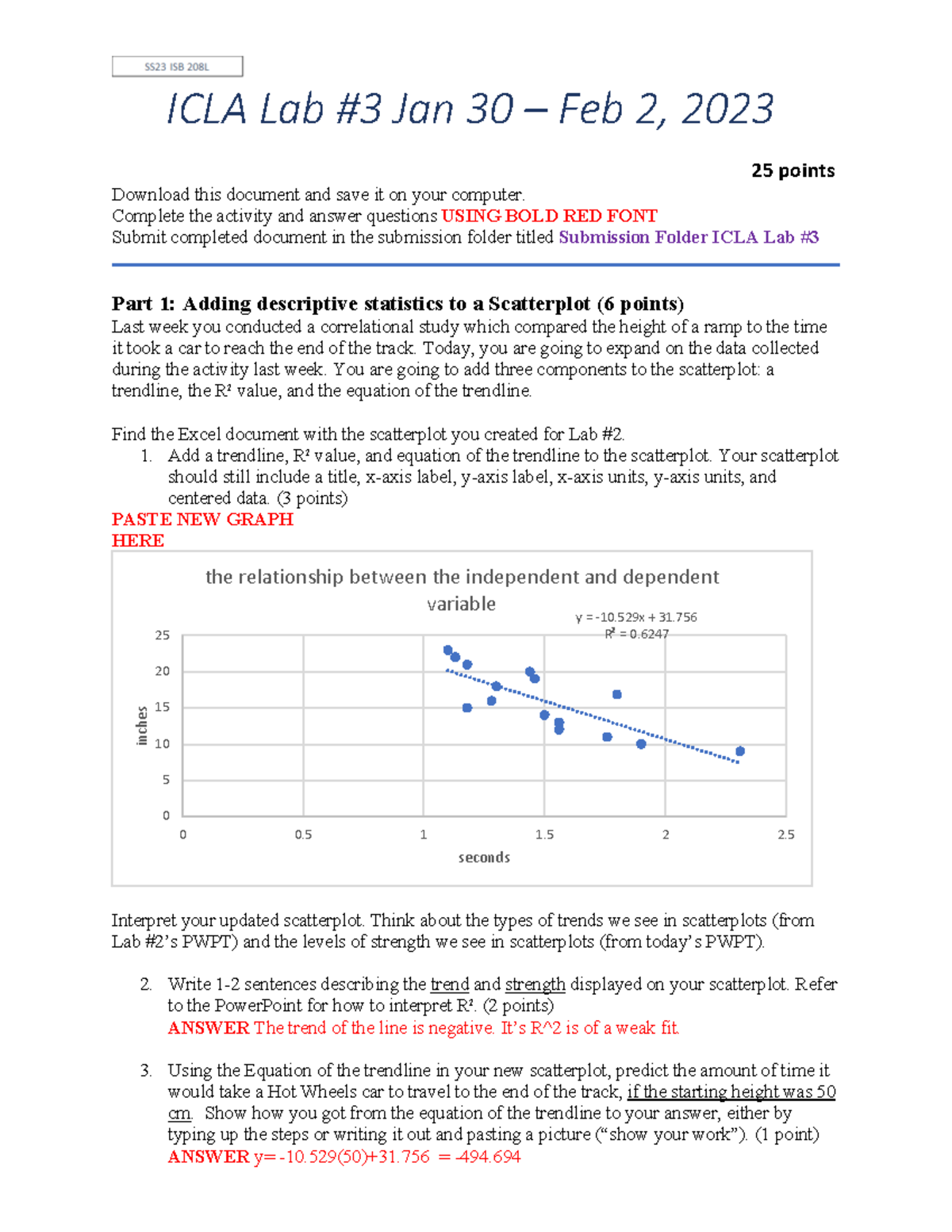 ICLA Lab #03 - ISB Lab Professor Titas - ICLA Lab #3 Jan 30 – Feb 2 ...