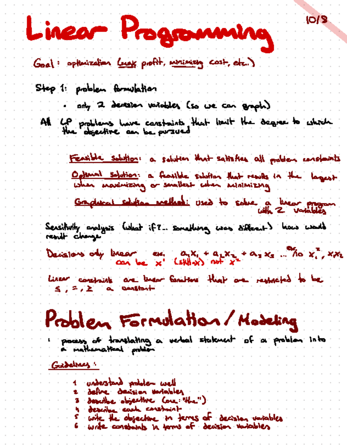 BSAD 030 linear programming - Linear Programming Goal : optimization ...