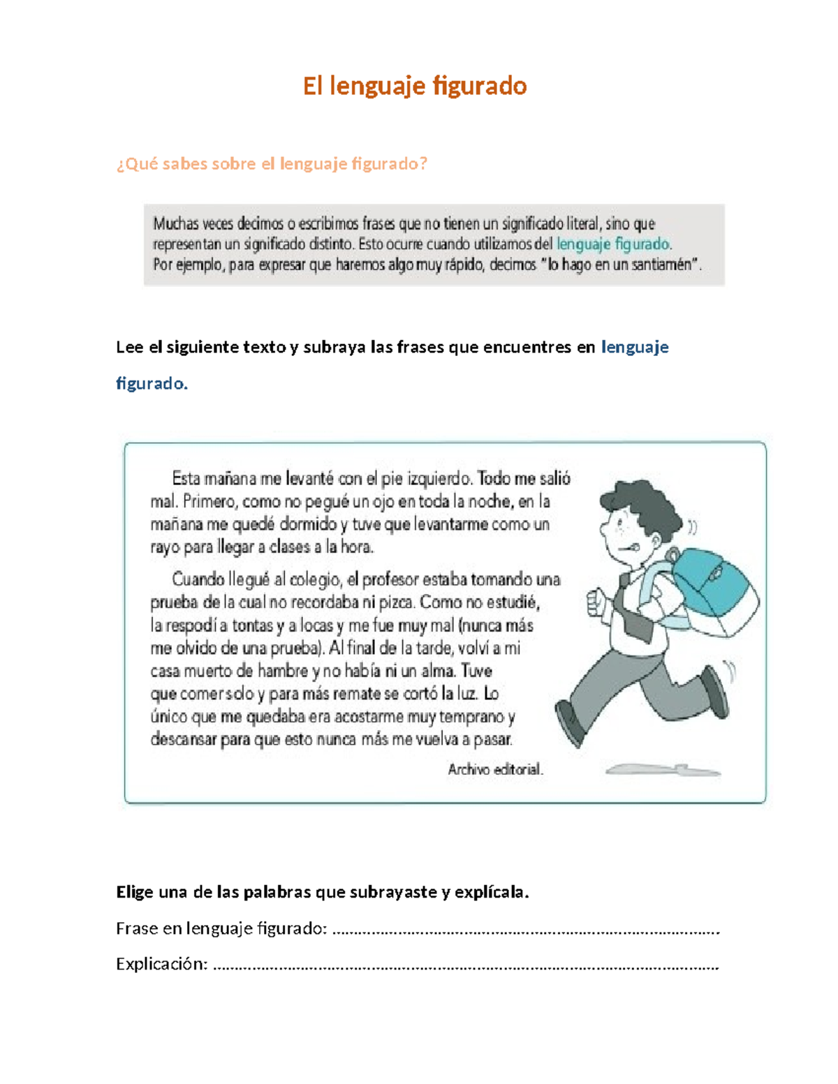 Figuras Literarias . El lenguaje figurado-5to L - El lenguaje figurado ...