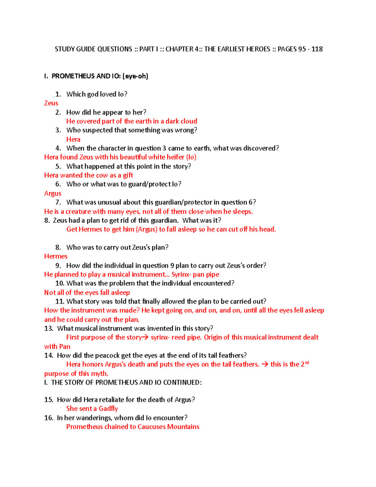 Mythology Study Guide Ch 4 - STUDY GUIDE QUESTIONS :: PART I :: CHAPTER 4:: THE EARLIEST HEROES ...