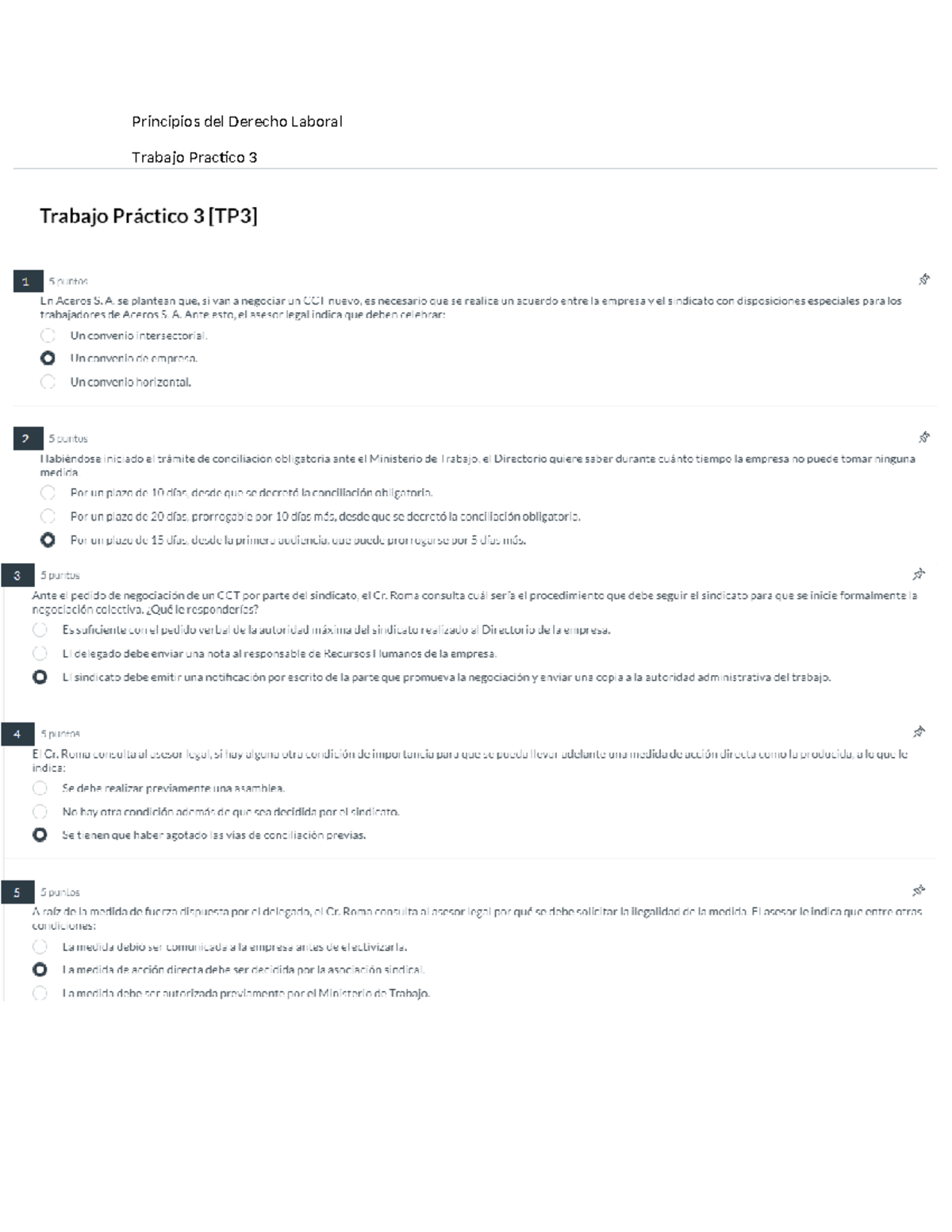 Principios del Derecho Laboral Tp3 - Principios del Derecho Laboral Trabajo Practico 3 e rge ...