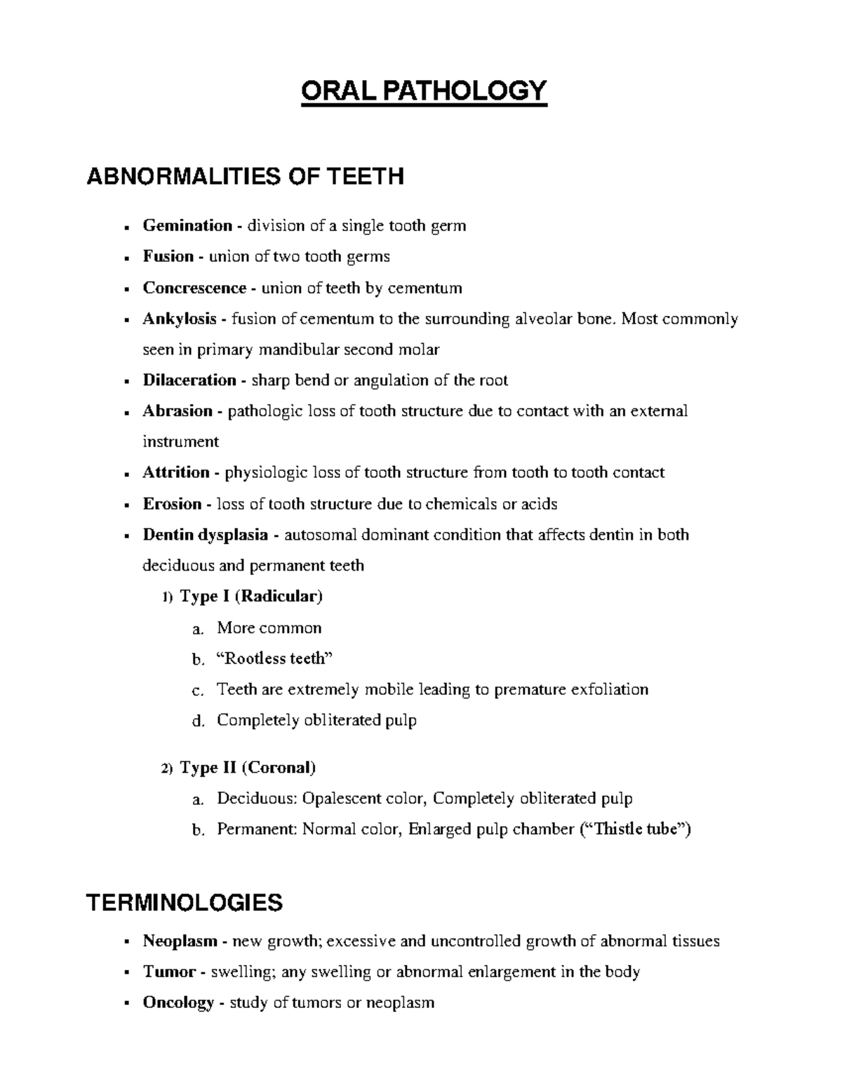 Oral-Pathology-Reviewer specialty of dentistry and discipline of ...
