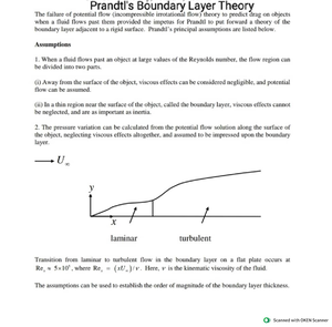 Boundary Layer Theory( Prandtl's) - fluid mechanics - Studocu