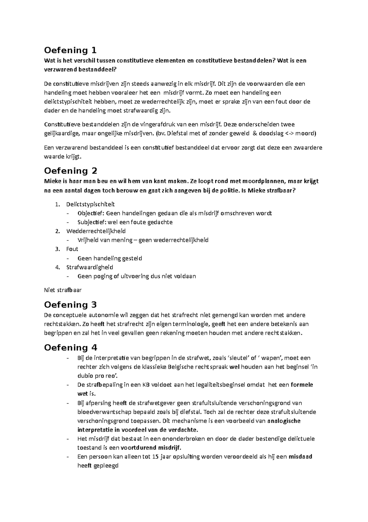 HC 1 - opdrachten - Oefening 1 Wat is het verschil tussen constitutieve ...