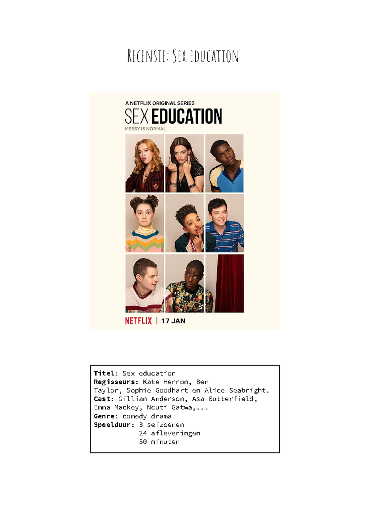 Naamloos Document 20 Recensie Sex Education Titel Sex Education