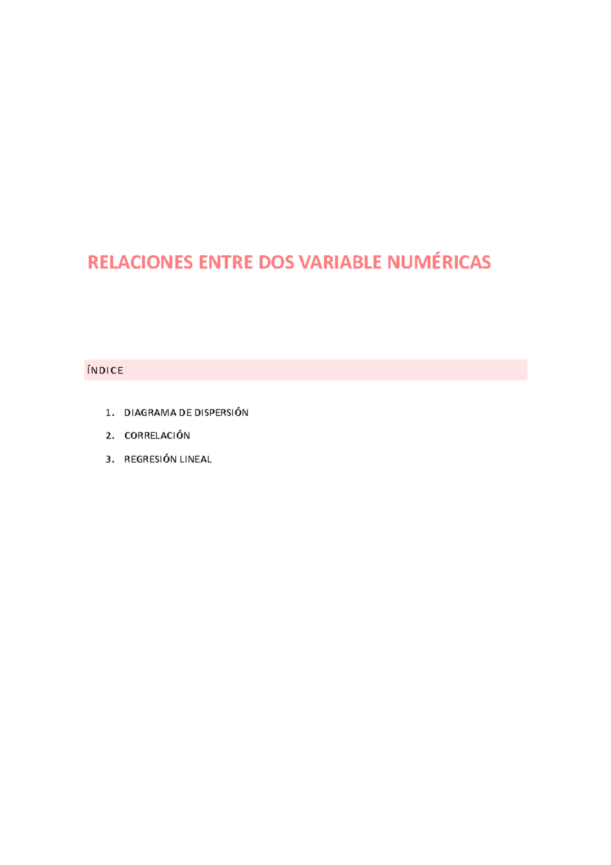Relaciones Entre DOS Variable Numéricas - RELACIONES ENTRE DOS VARIABLE ...