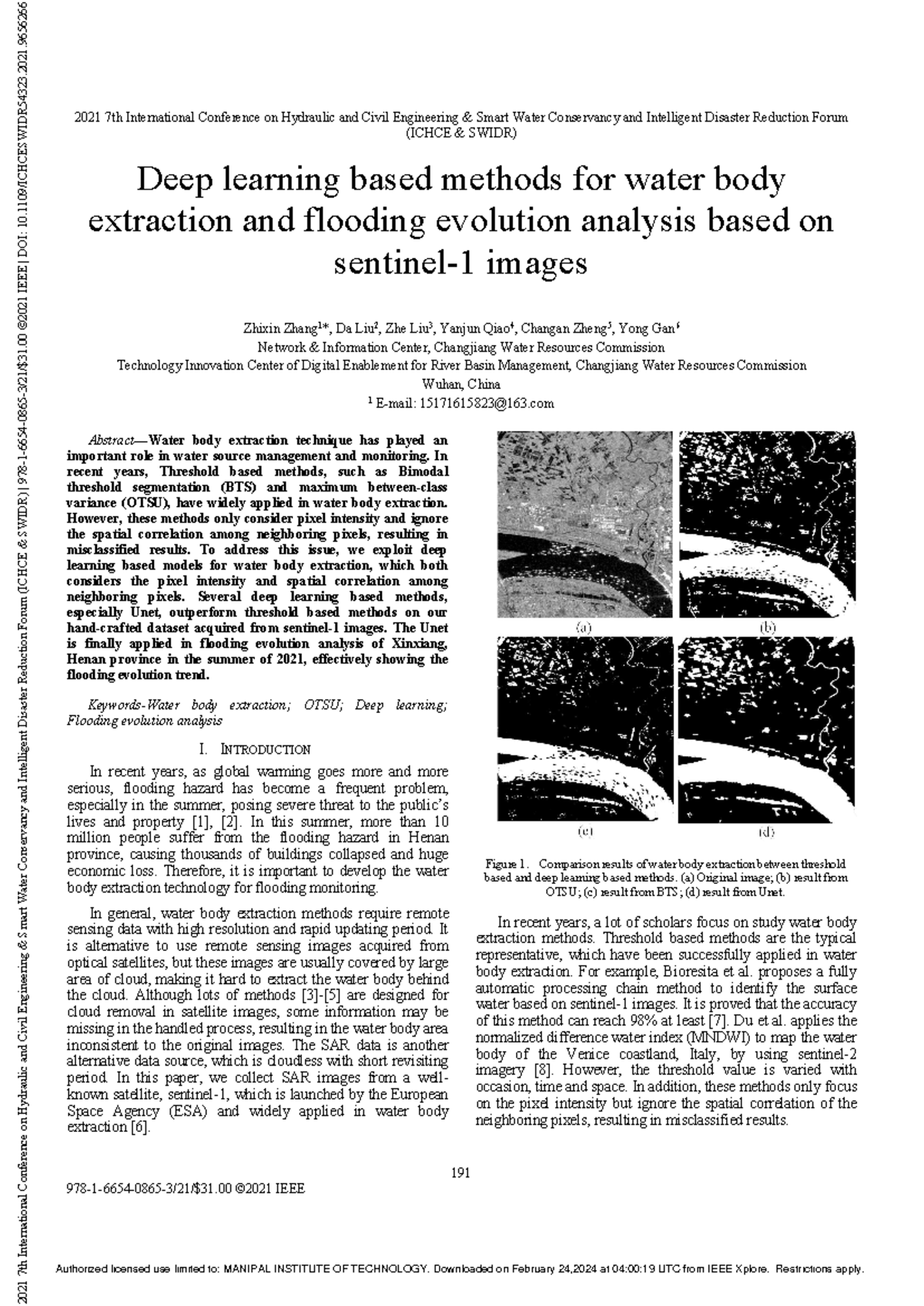Deep Learning Based Methods For Water Body Extraction And Flooding Evolution Analysis Based On