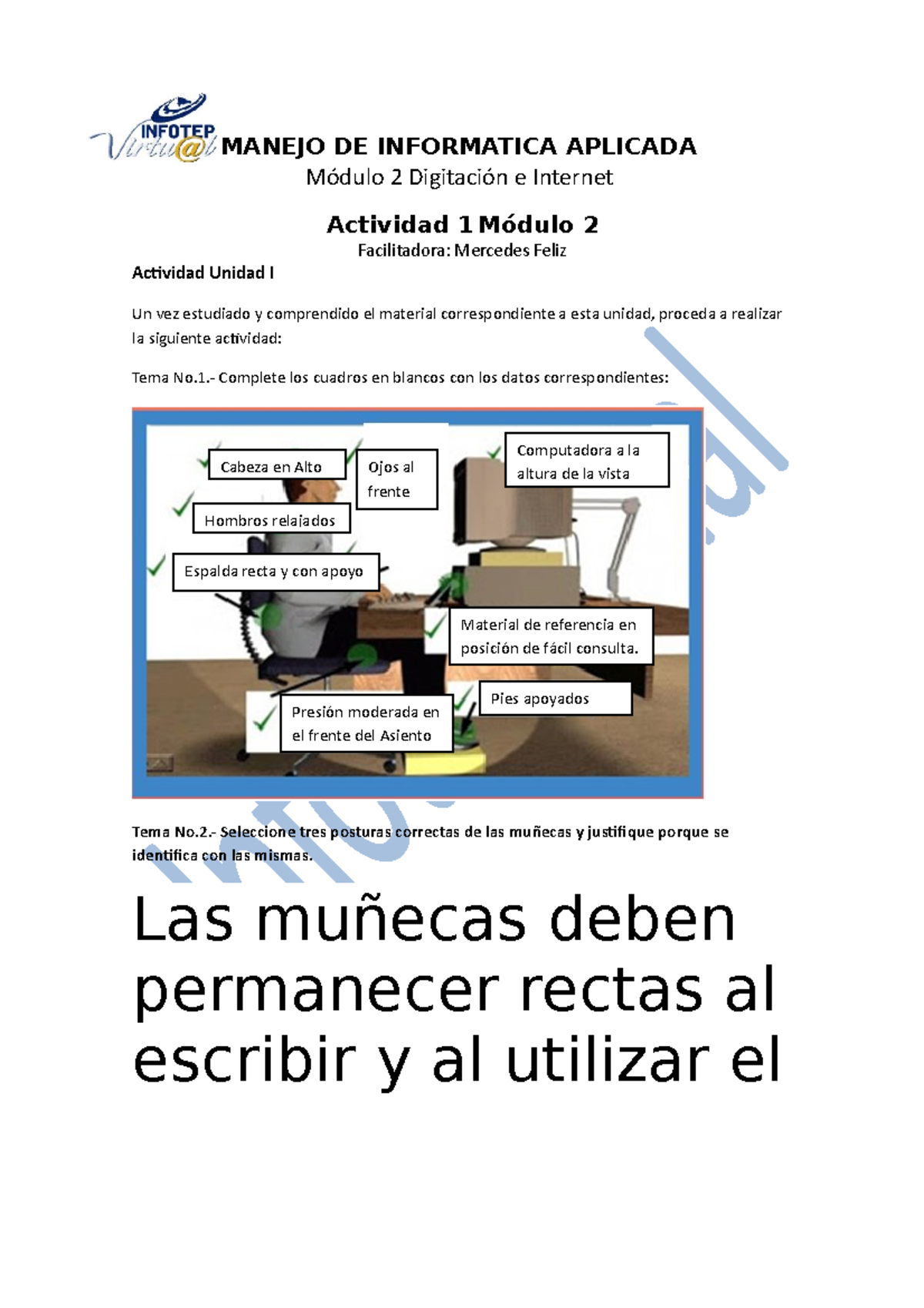 Actividad 1 modulo 2 completa - MANEJO DE INFORMATICA APLICADA Módulo 2 ...
