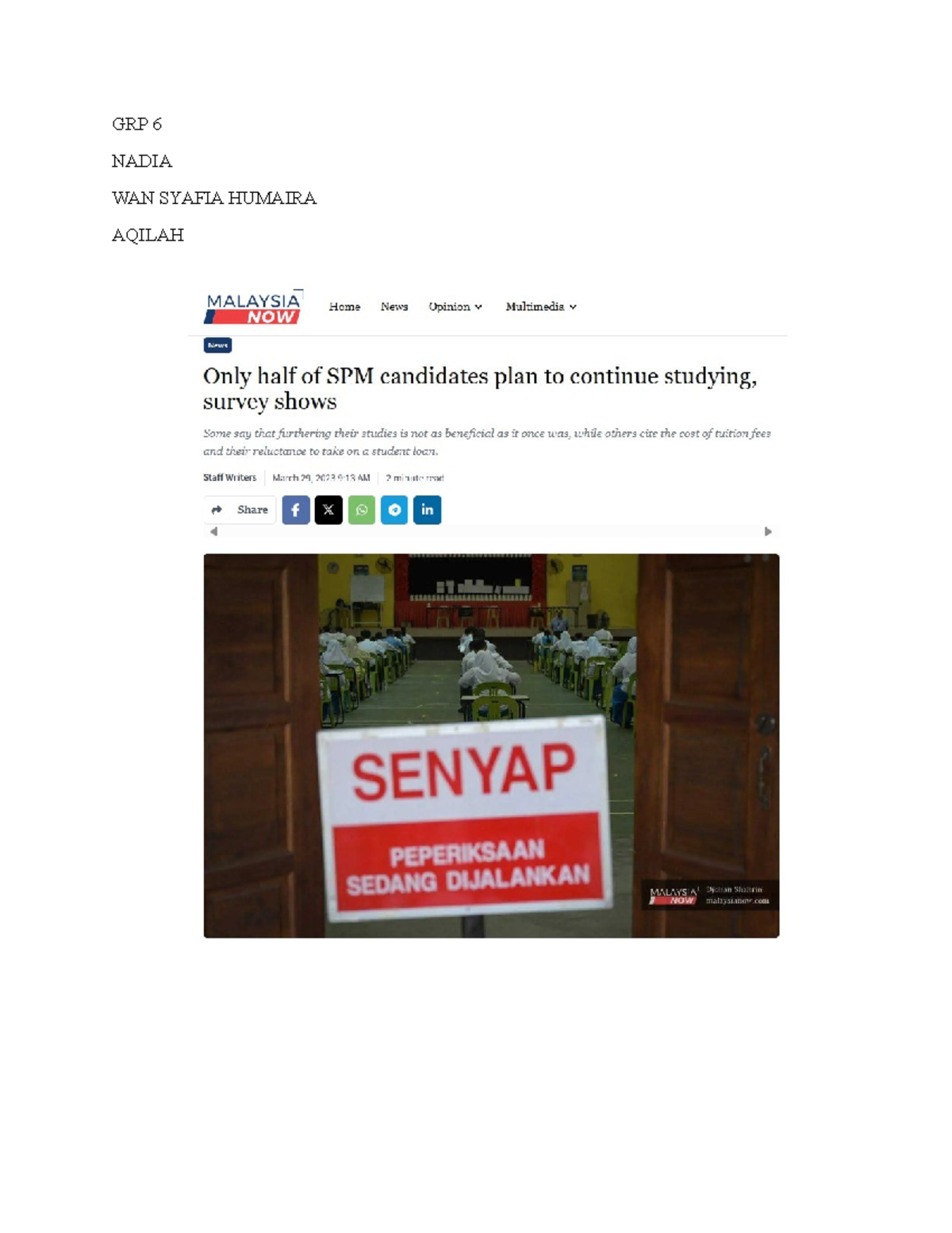 Grp 6 - Public International Law II - GRP 6 NADIA WAN SYAFIA HUMAIRA AQILAH - Studocu