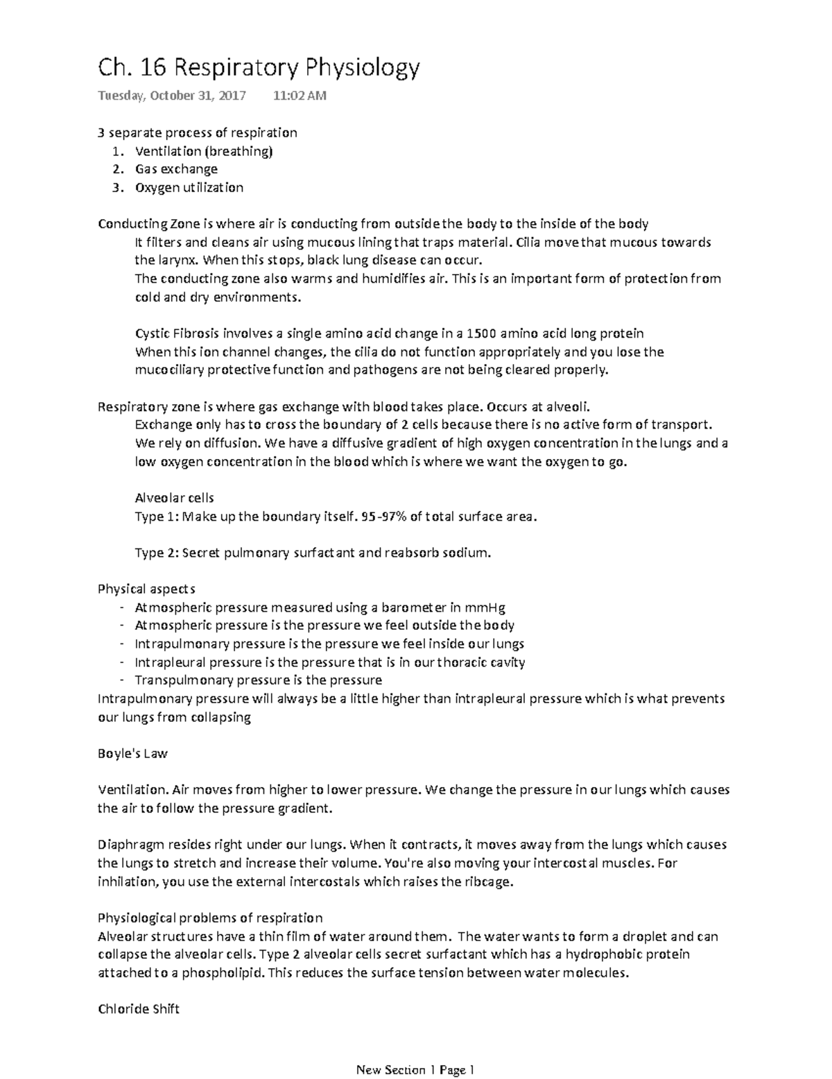 Ch. 16 Respiratory Physiology - Warning: TT: undefined function: 32 Ventilation (breathing) Gas ...