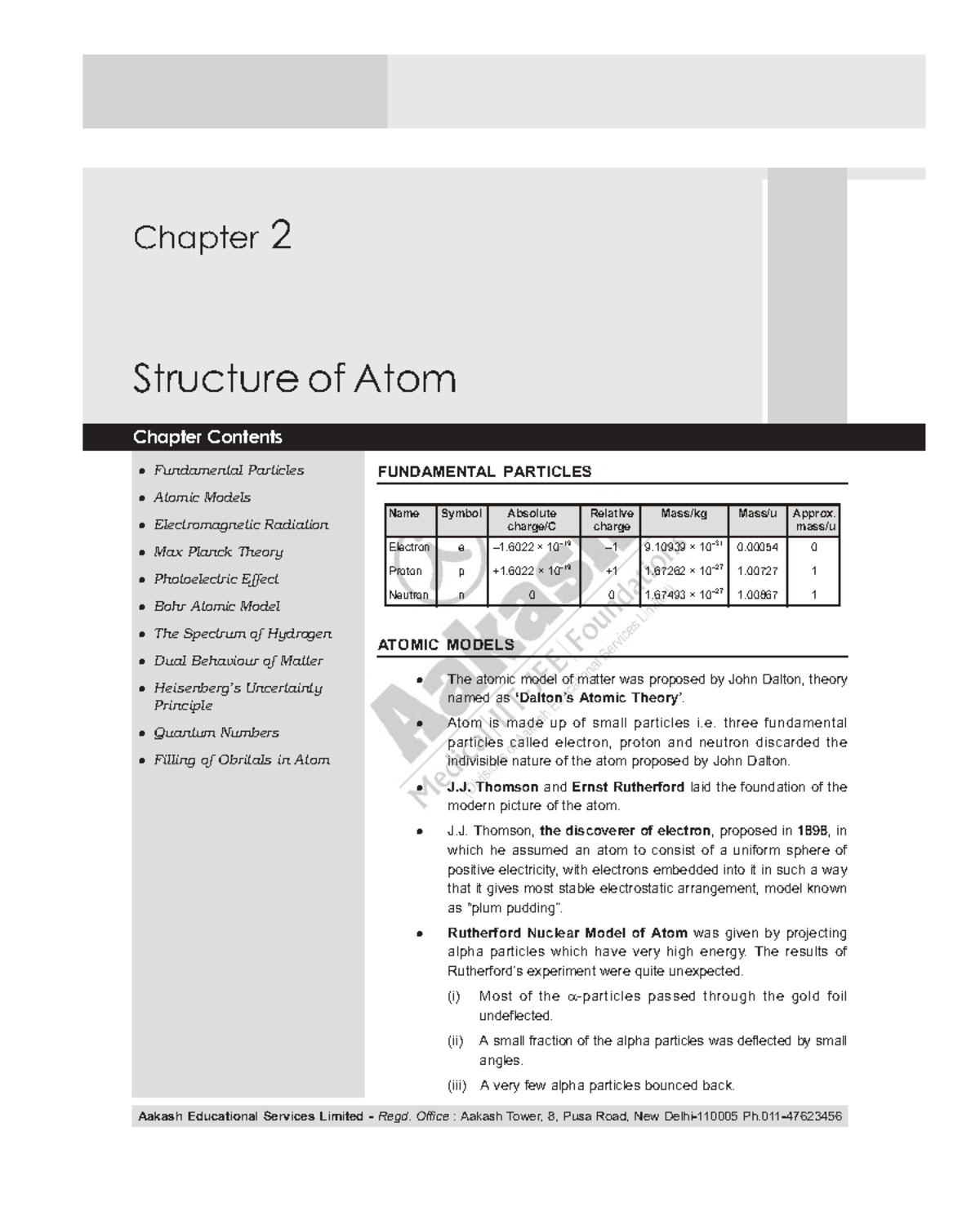 Atomic Structure study material with practice question - Chapter ...