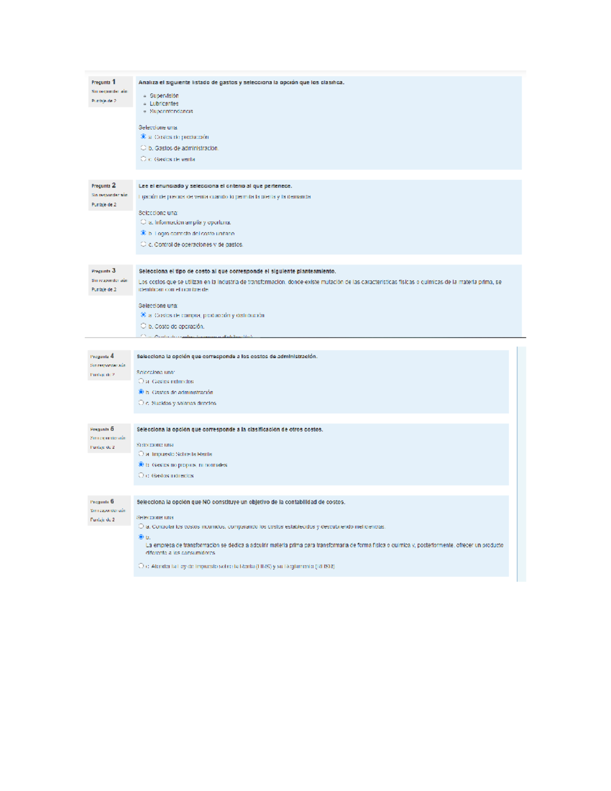 Examen final contabilidad de costos - Studocu