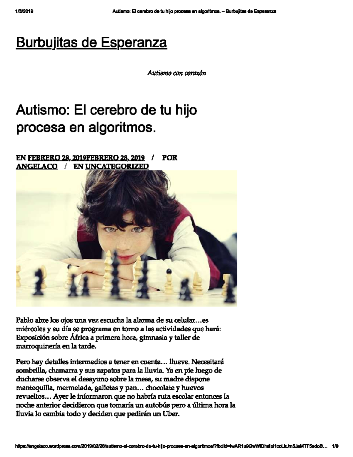 EL Cerebro DEL Autista Procesa EN Algoritmos - Psicologia - Studocu