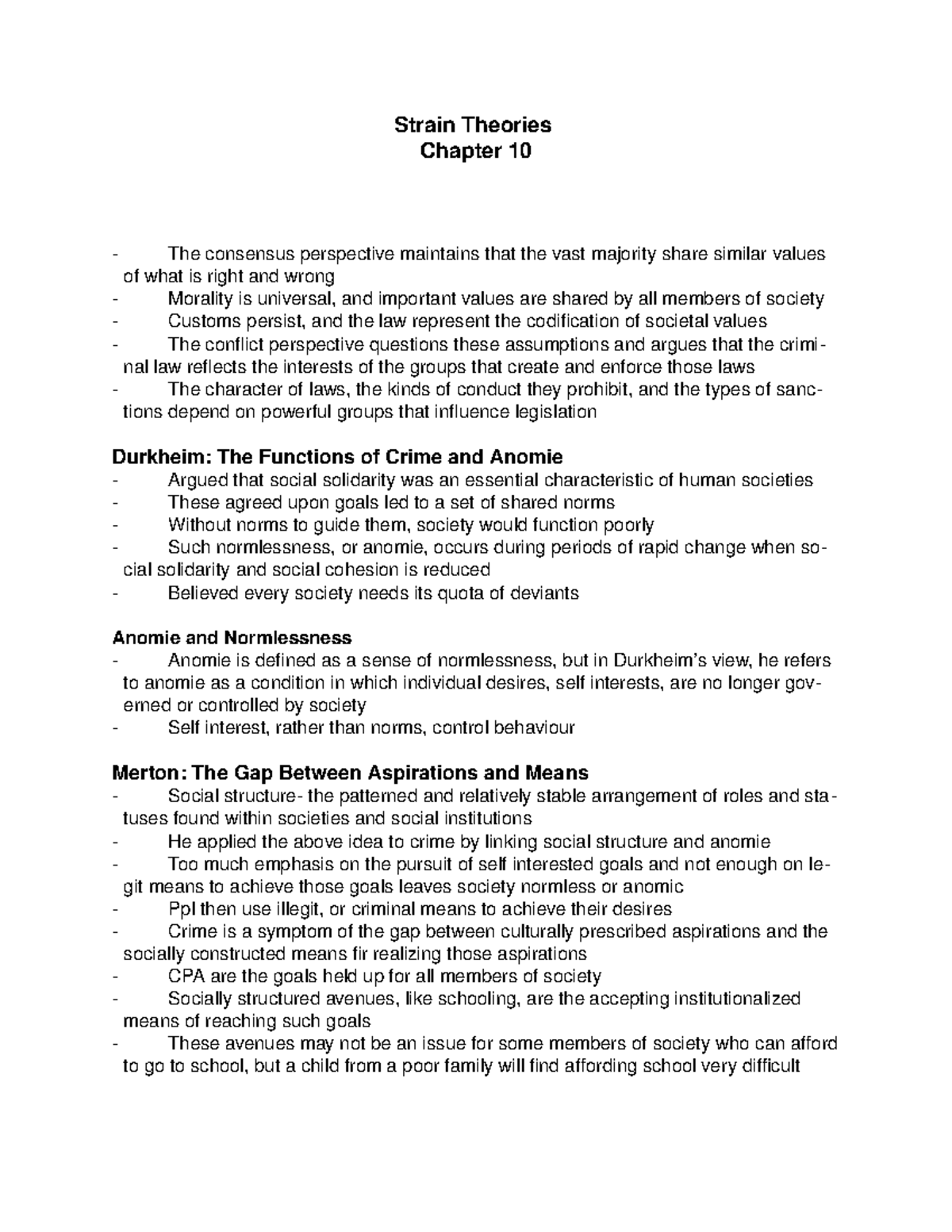 Summary Forensic Psychology - strain theories - Strain Theories Chapter ...