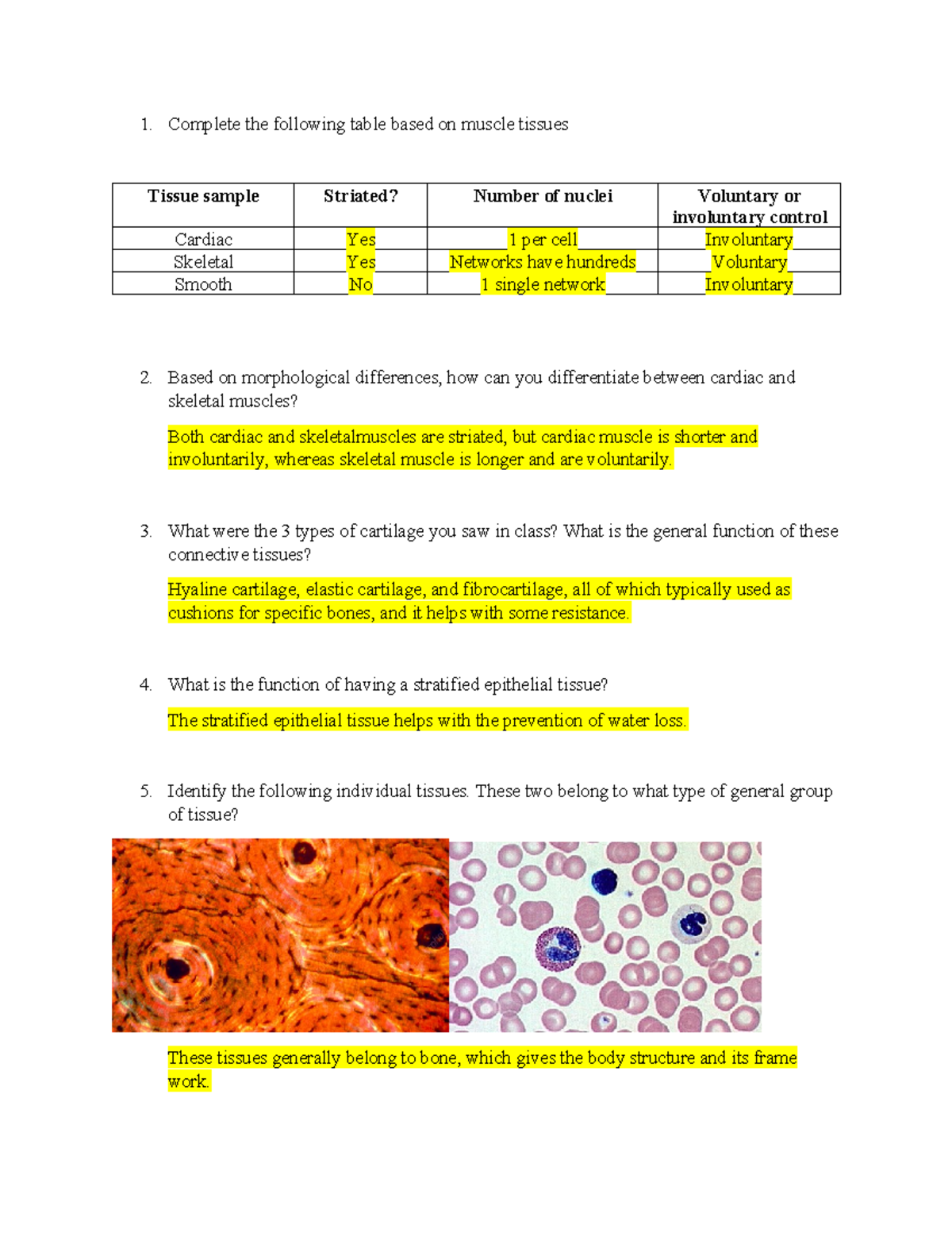 Lab Log 2 Part 2 - Class Homework - Complete the following table based ...
