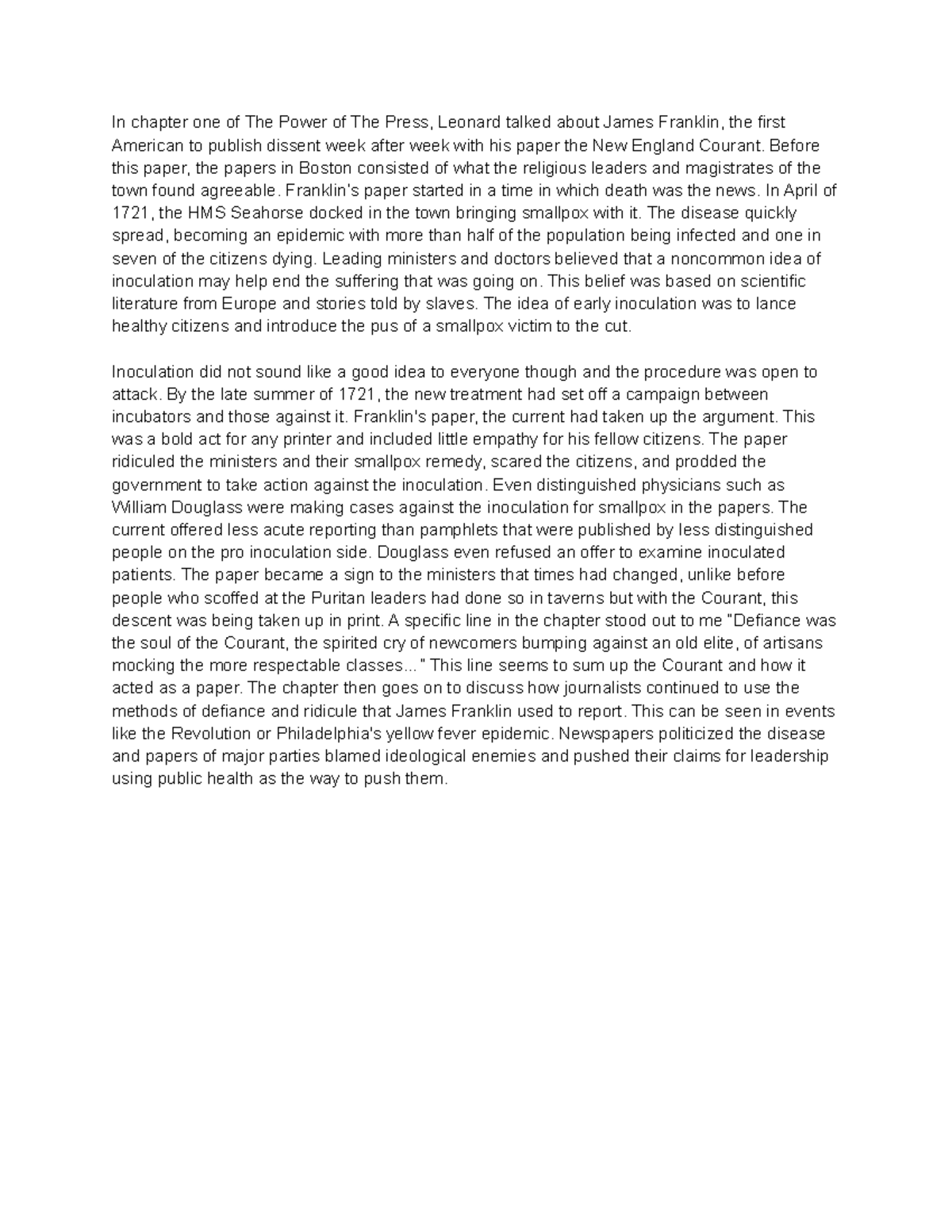 HJ Feb 13 - Daily Assignments - In chapter one of The Power of The ...