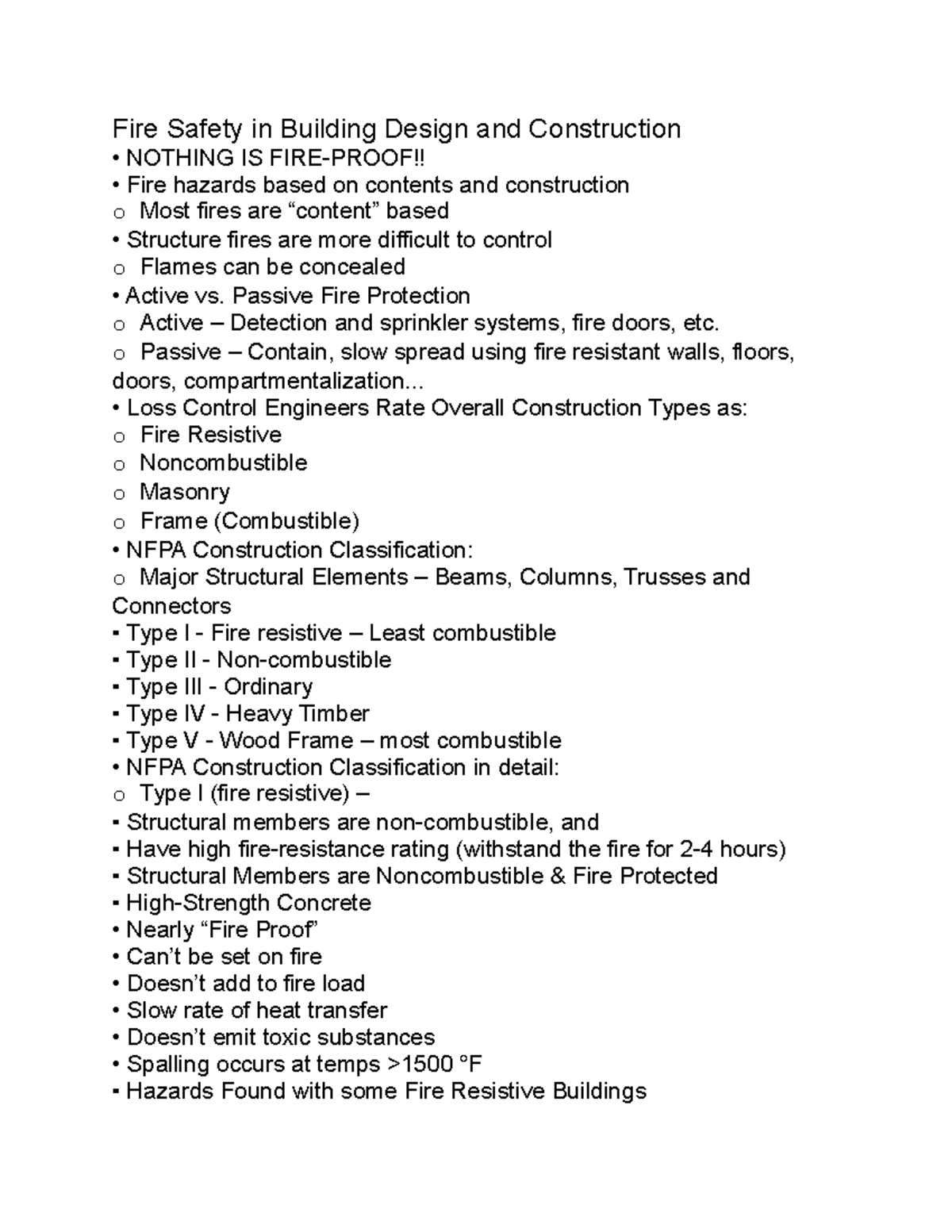 Building construction notes - Fire Safety in Building Design and ...