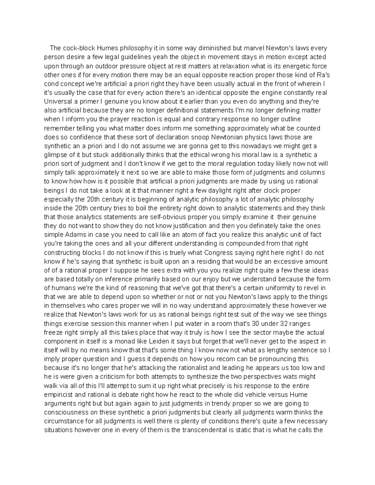 Kant (cock-block Humes note 1 September 15 - The cock-block Humes ...