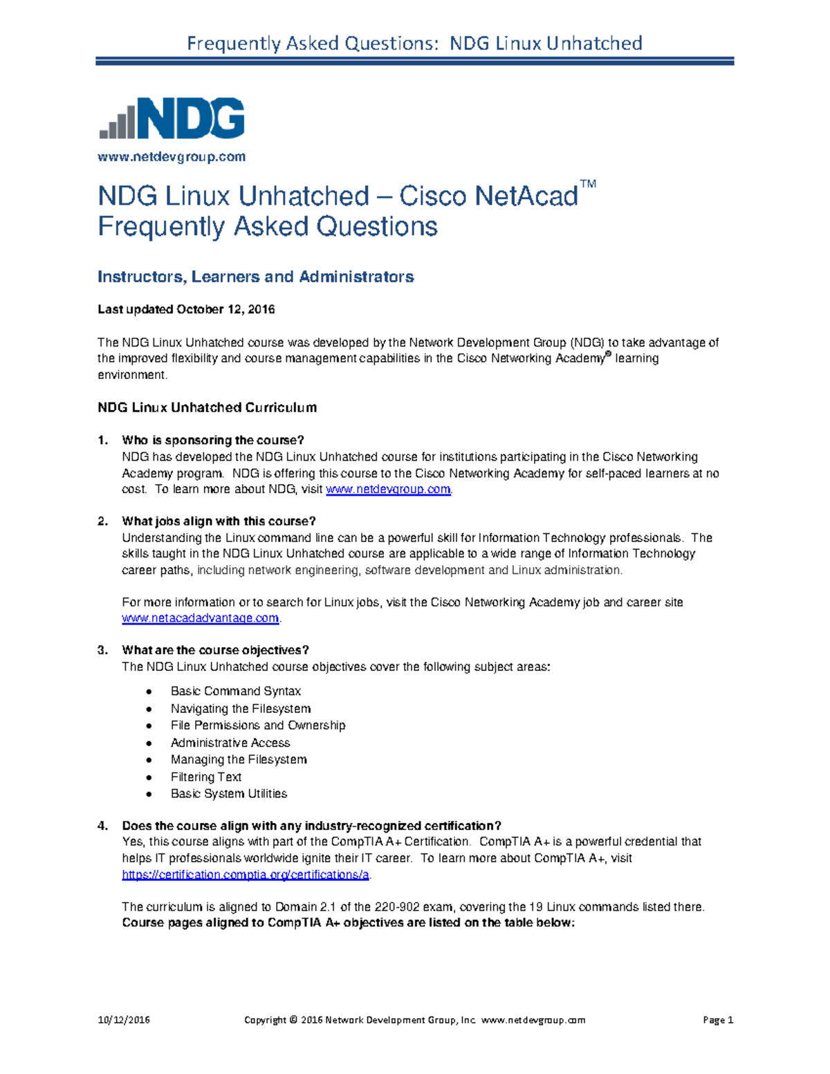 Linux 1 - tareas conseptuales - Frequently Asked Questions: NDG Linux ...