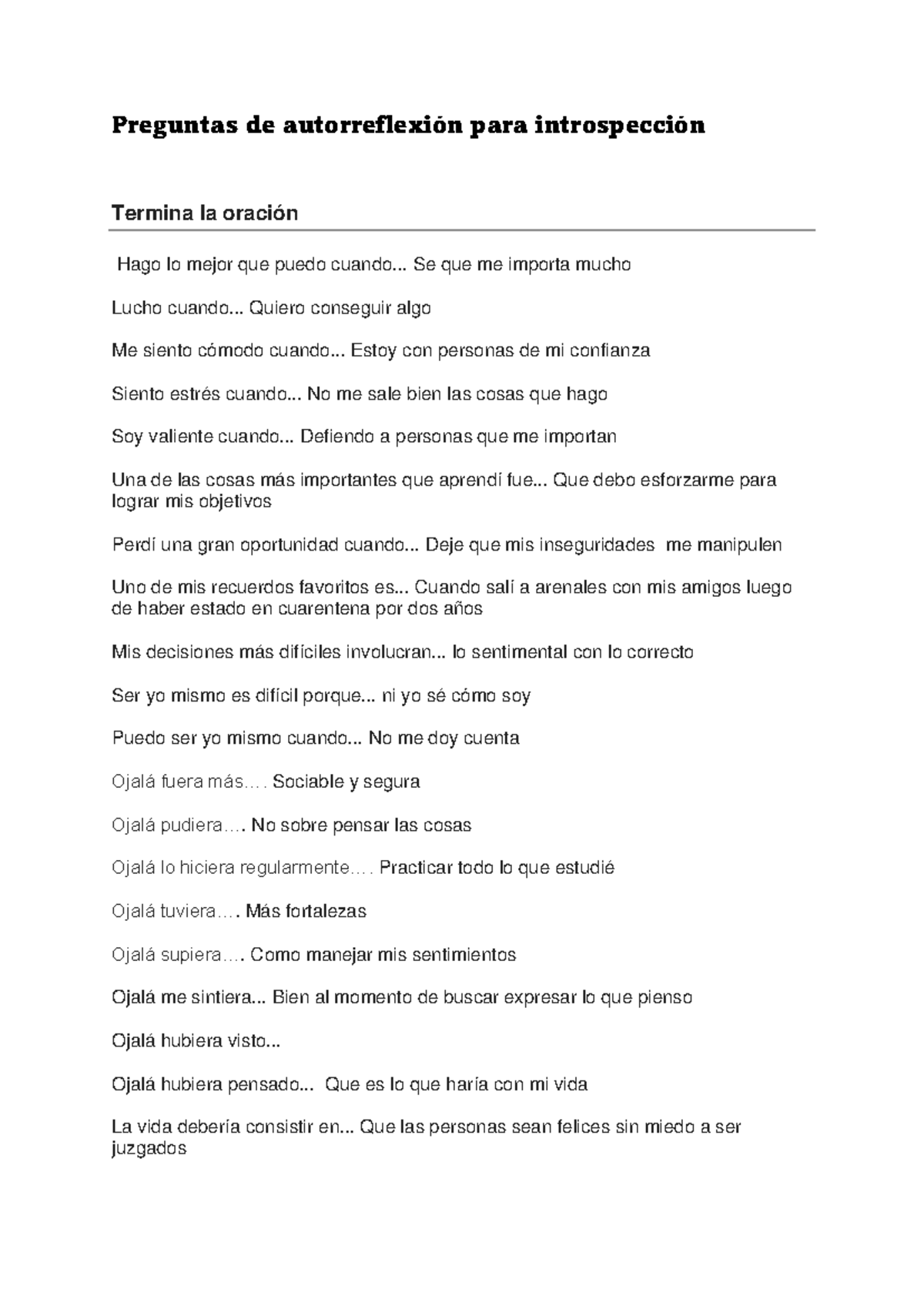 Preguntas de autorreflexión para introspección Frases - Preguntas de ...