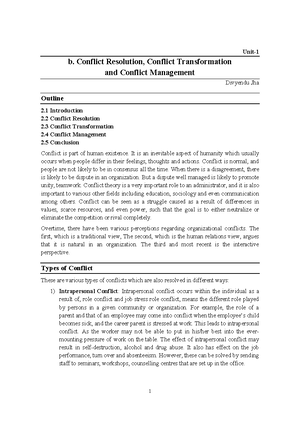 Conflict And Peace Building SEM 6th PROG. - Conflict and Peace Building ...