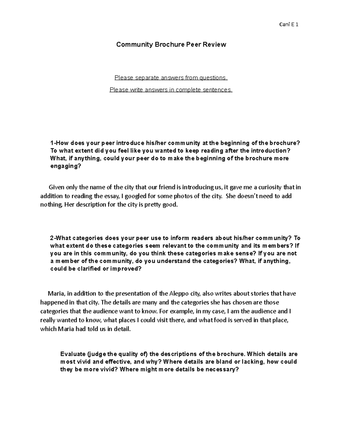 Document 42 - Community Brochure - Cani E 1 Community Brochure Peer ...