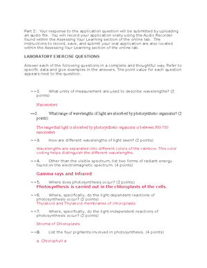 Lab 4 Worksheet - Marine Biology Labs - Part 2: Your response to the ...