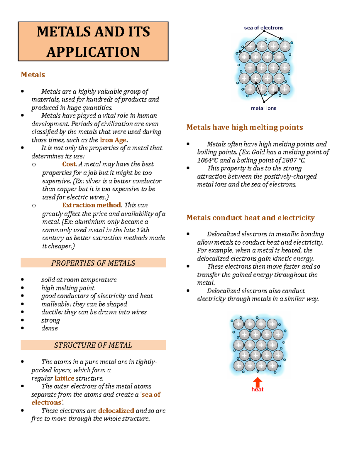 2.2.2 Metals AND ITS Application - METALS AND ITS APPLICATION Metals ...