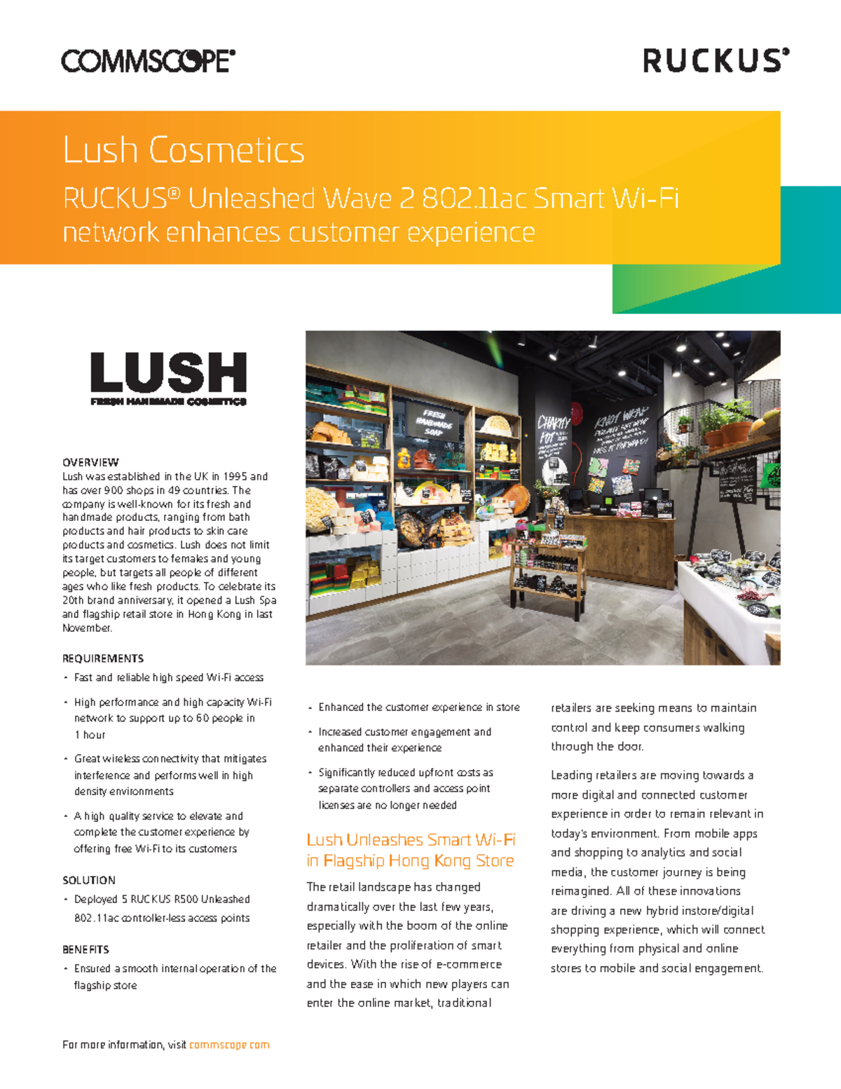 Case Study Lush Cosmetics - Ruckus Unleashed Wave 2 802.11ac Smart Wi ...