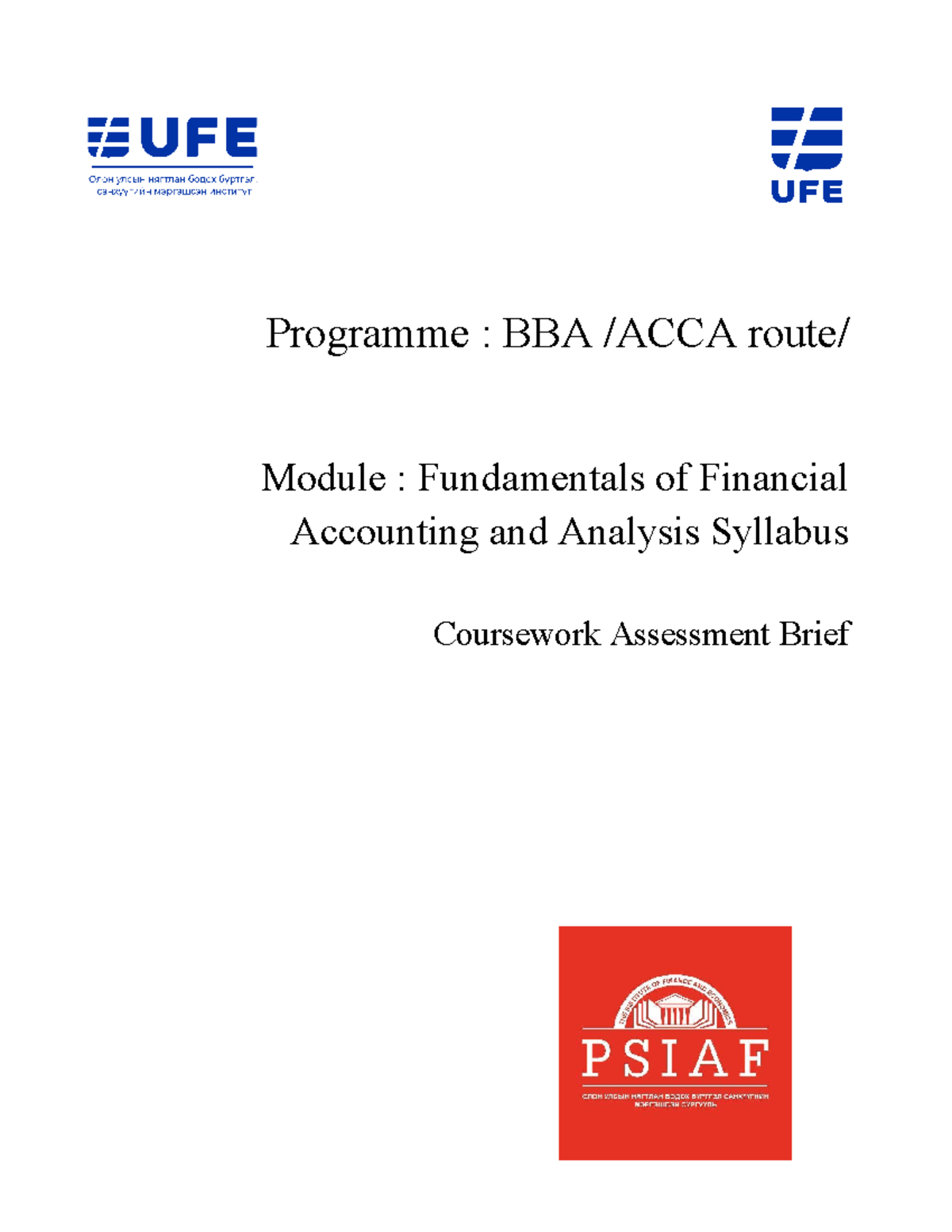 20230315 FAA211 Assignment 1.docx - Programme : BBA /ACCA route/ Module ...