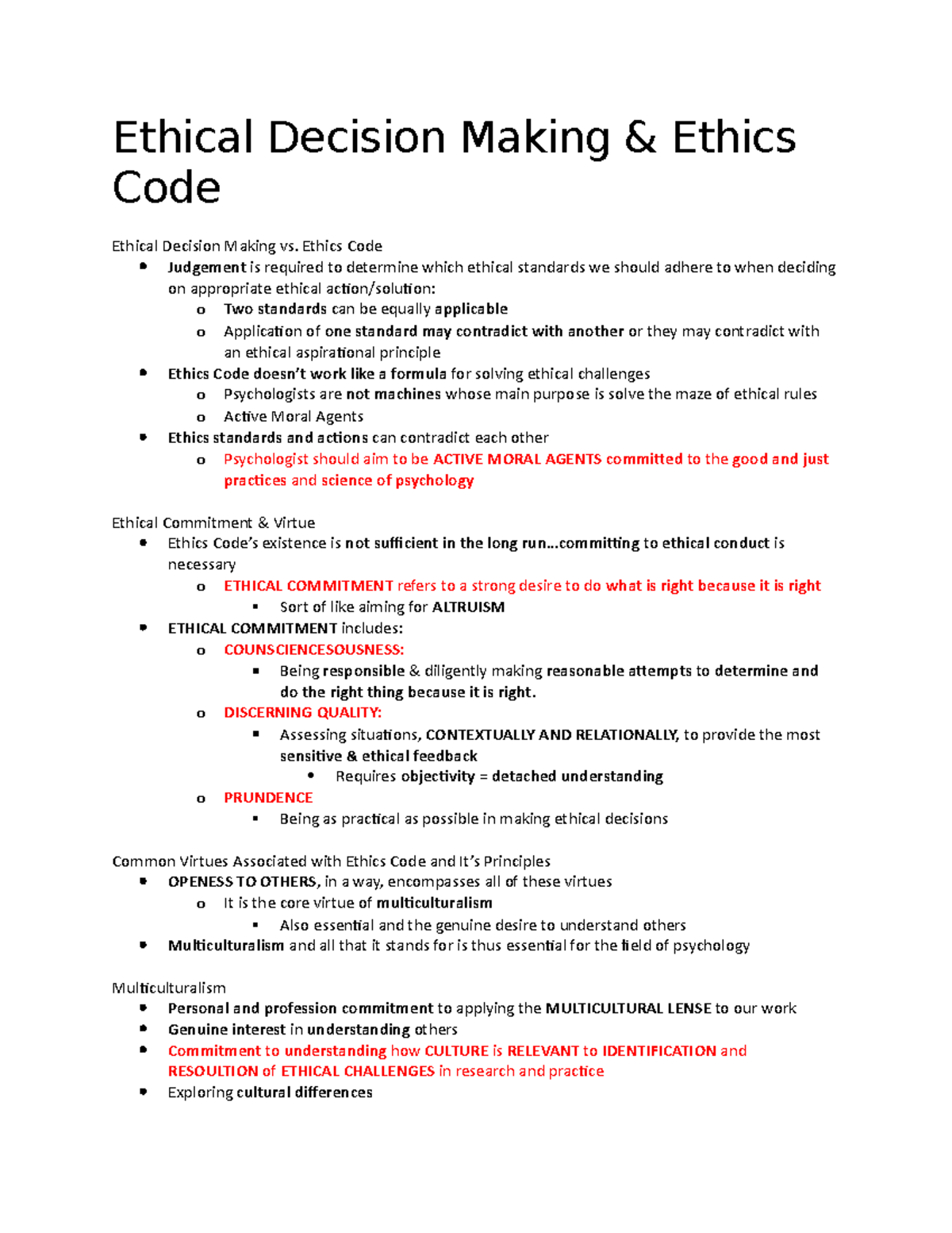 Ethical Decision Making and Ethics Code - Ethical Decision Making & Ethics Code Ethical Decision ...