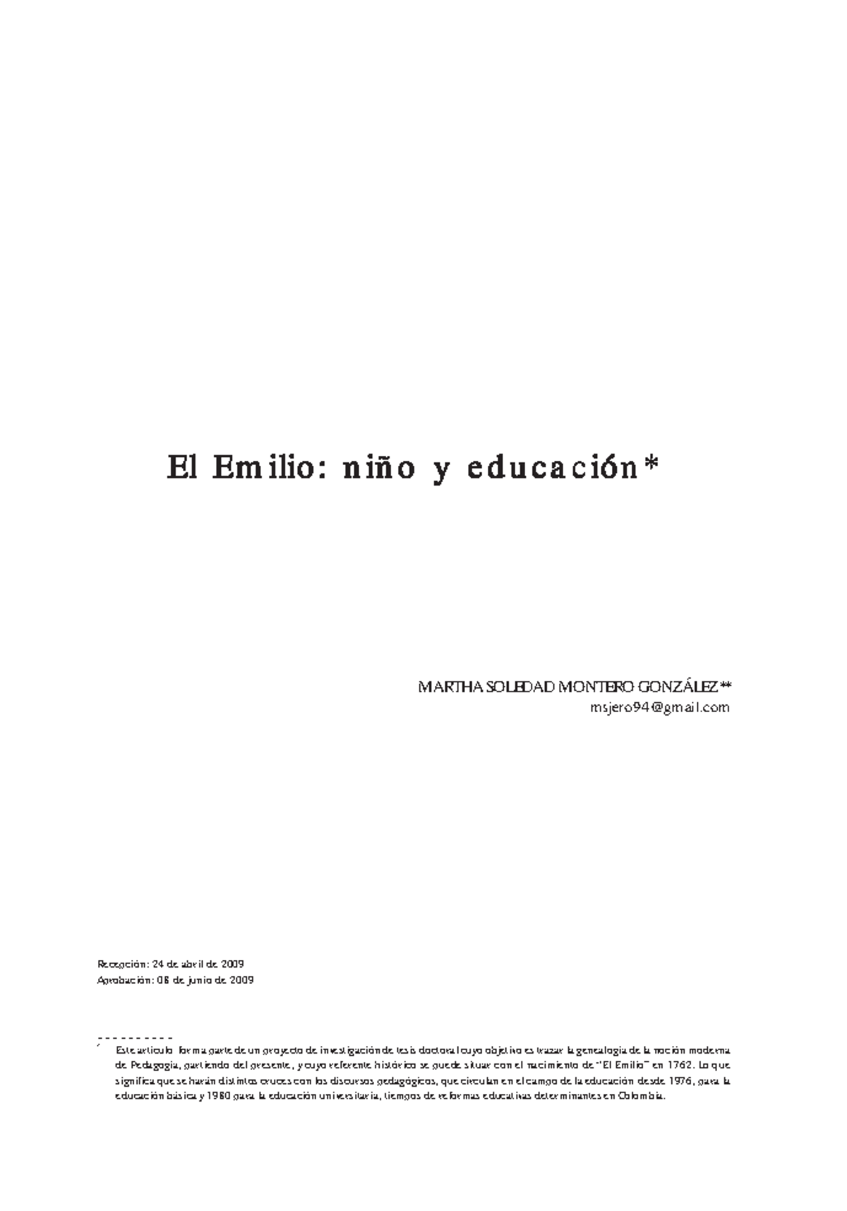 Dialnet-El Emilio-3324464 - C L H 9 1 El Em ilio : n iñ o y e d u c a c ...