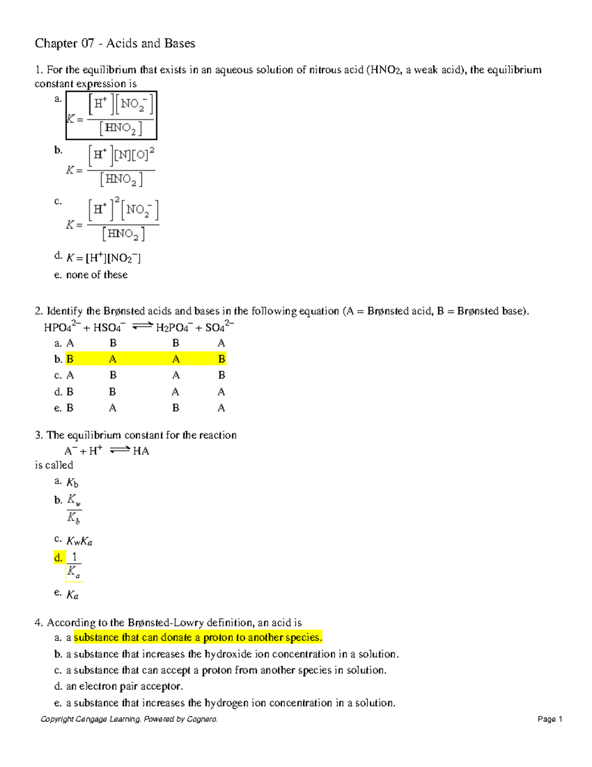 Chapter 7 Acids and Bases- practice questionscomplete - Chapter 07 ...