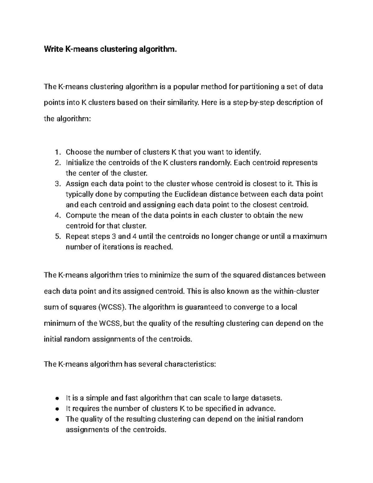 Write K Means Clustering Algorithm The K Means Clustering Algorithm 1675