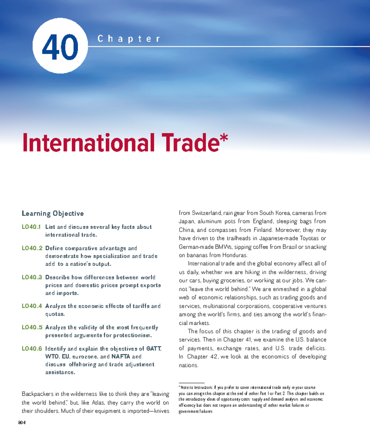 Chapter 40 (International Trade) - 804 *Note to Instructors: If you ...