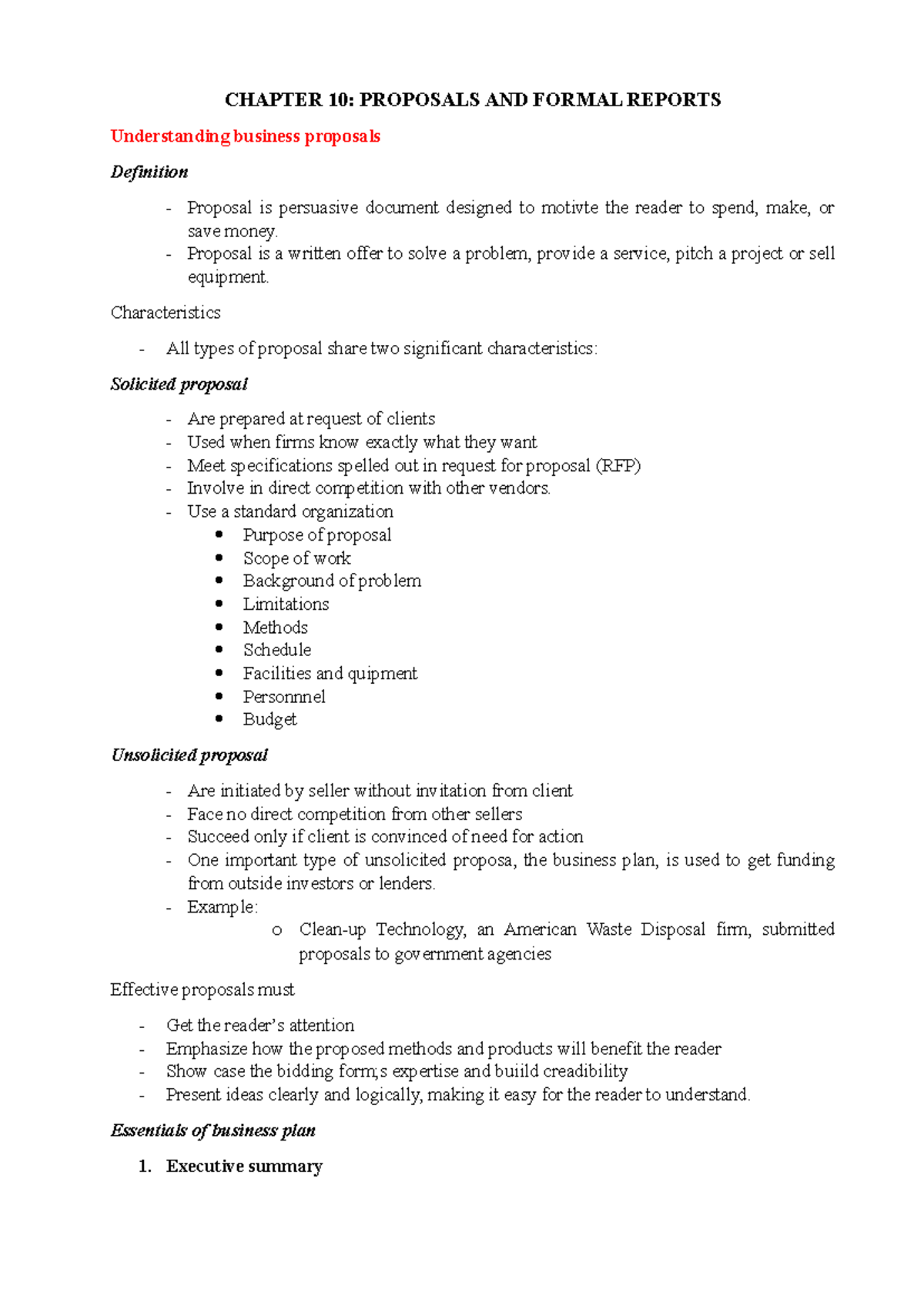 Chapter-10 - It is good - CHAPTER 10: PROPOSALS AND FORMAL REPORTS ...