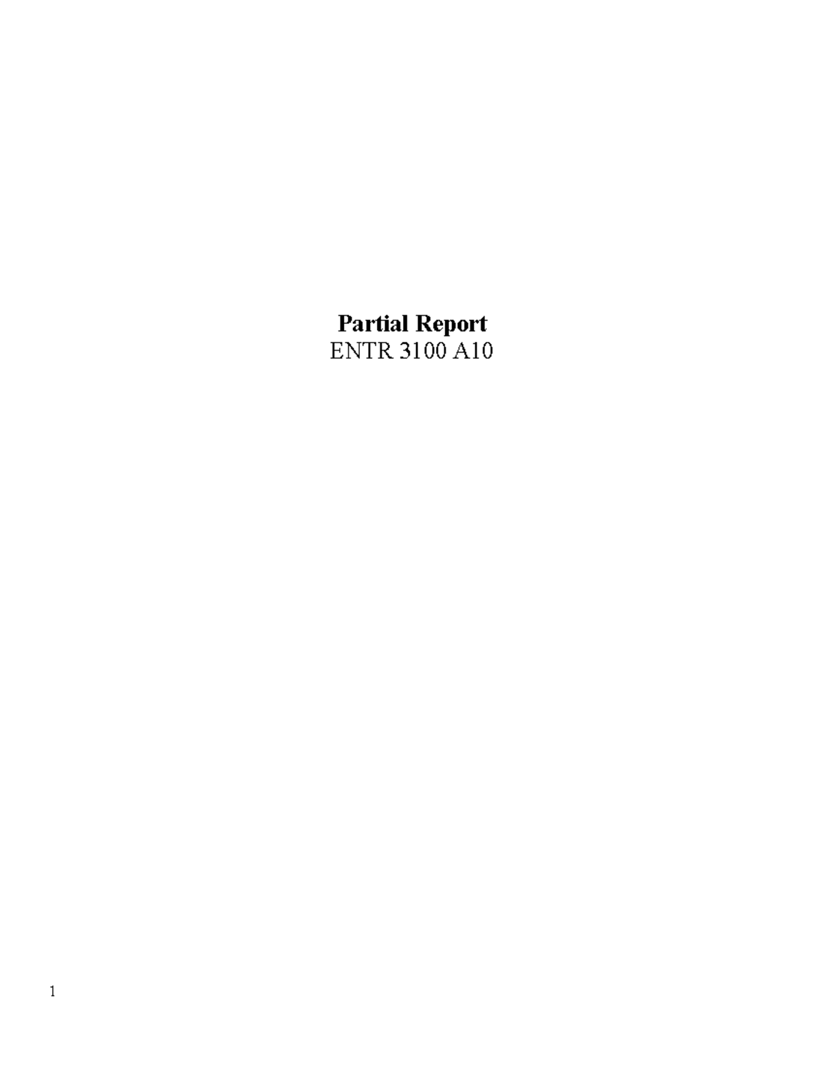 Alveole Partial Report - Partial Report ENTR 3100 A Definition of ...