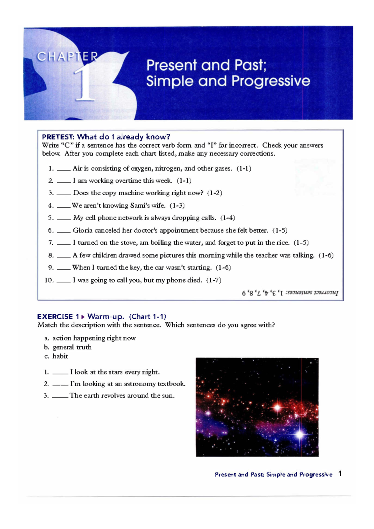 Chapter 1 Present and Past - Simple and Progressive - - Studocu