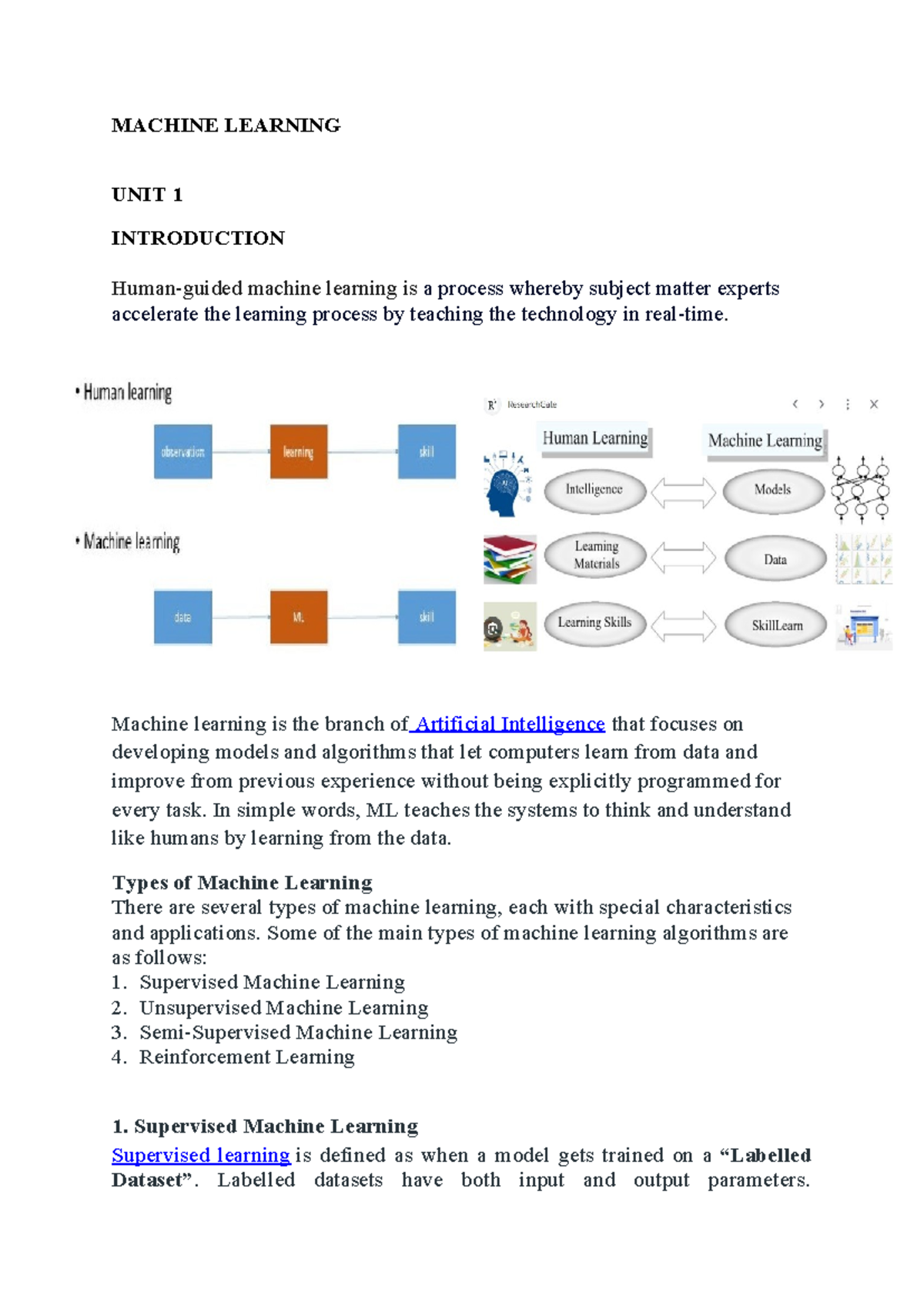 Machine Learning - PRACTICE MATERIALS - MACHINE LEARNING UNIT 1 ...