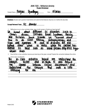 AVN 2140 Learning Activity 2 [Student Worksheet] 2023 - Student Name ...