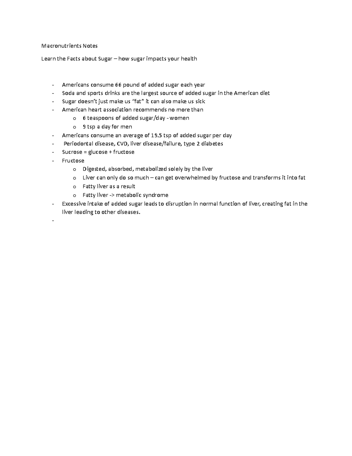 Macronutrients Notes - Macronutrients Notes Learn the Facts about Sugar ...